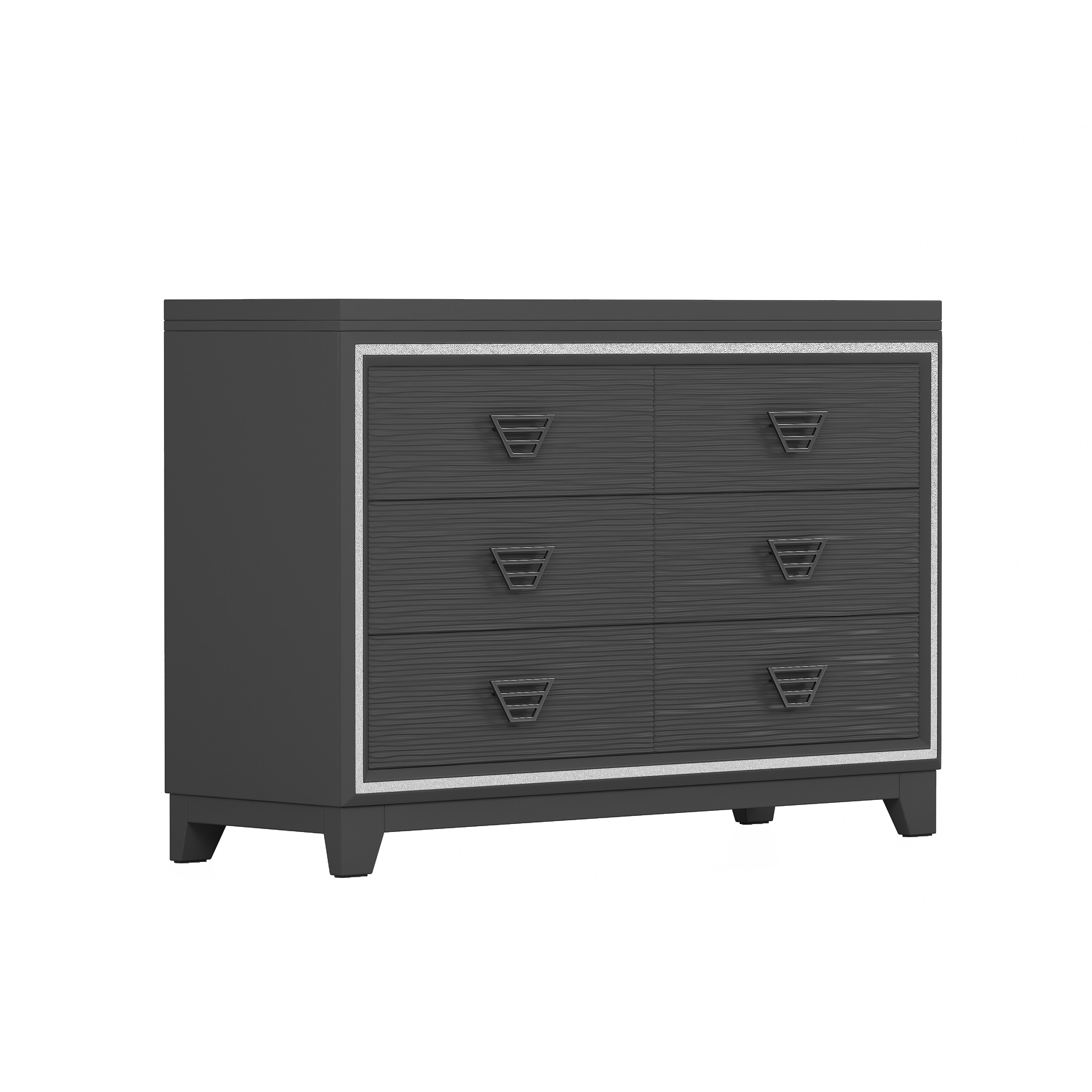 ModernLuxe Elegant Dresser with Metal Handle and Sparkling Shiny ...