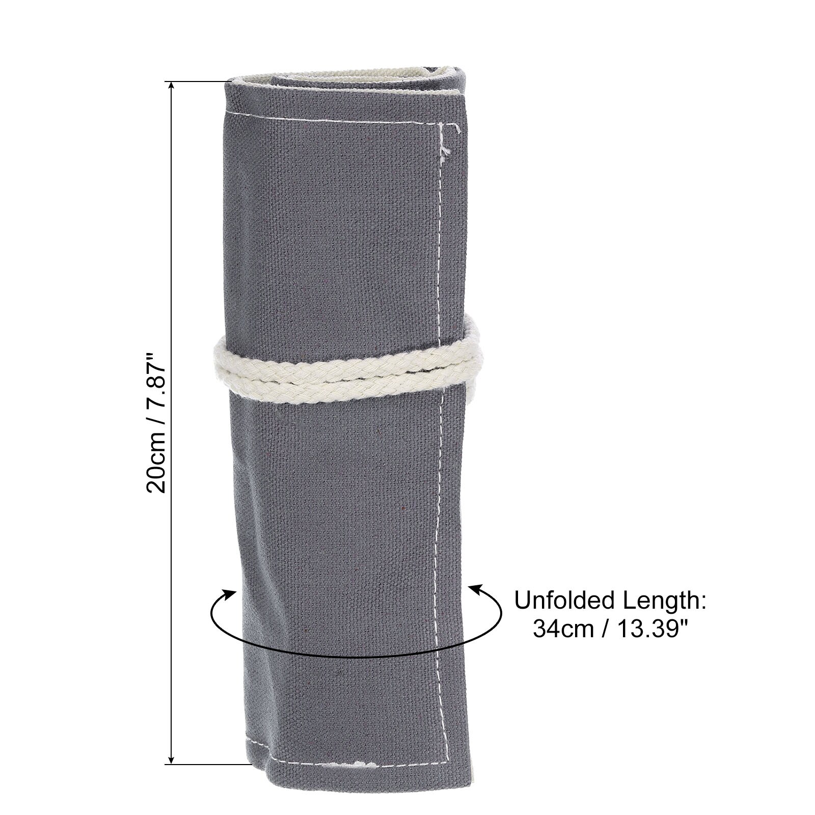PATIKIL Handmade 24 Slots Roll Up Pencil Case Canvas Pencil Wrap Pouch ...