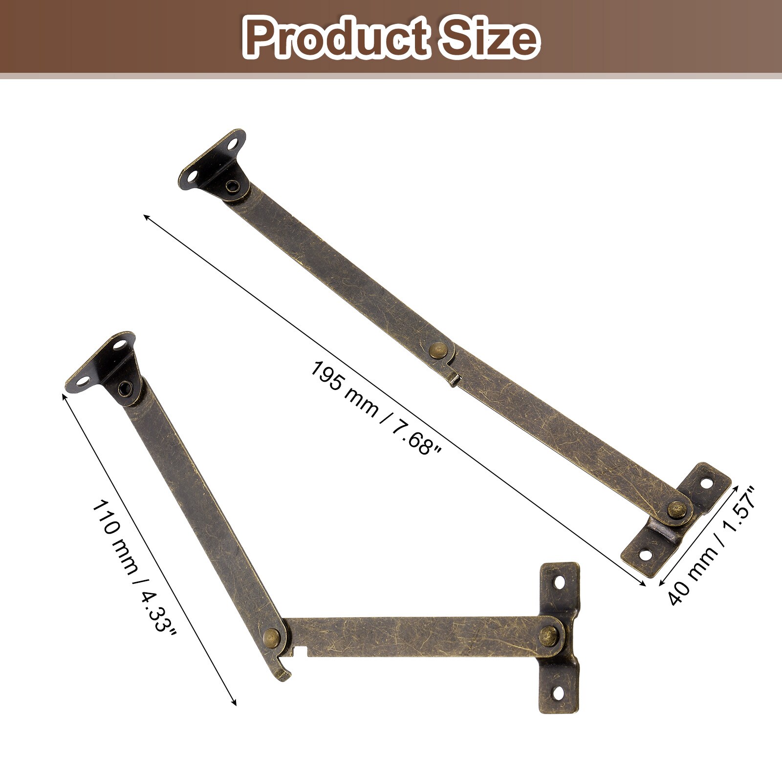 Unique Bargains 4.3Inch Folding Lid Support Hinges Lift Up Stay Hinge ...