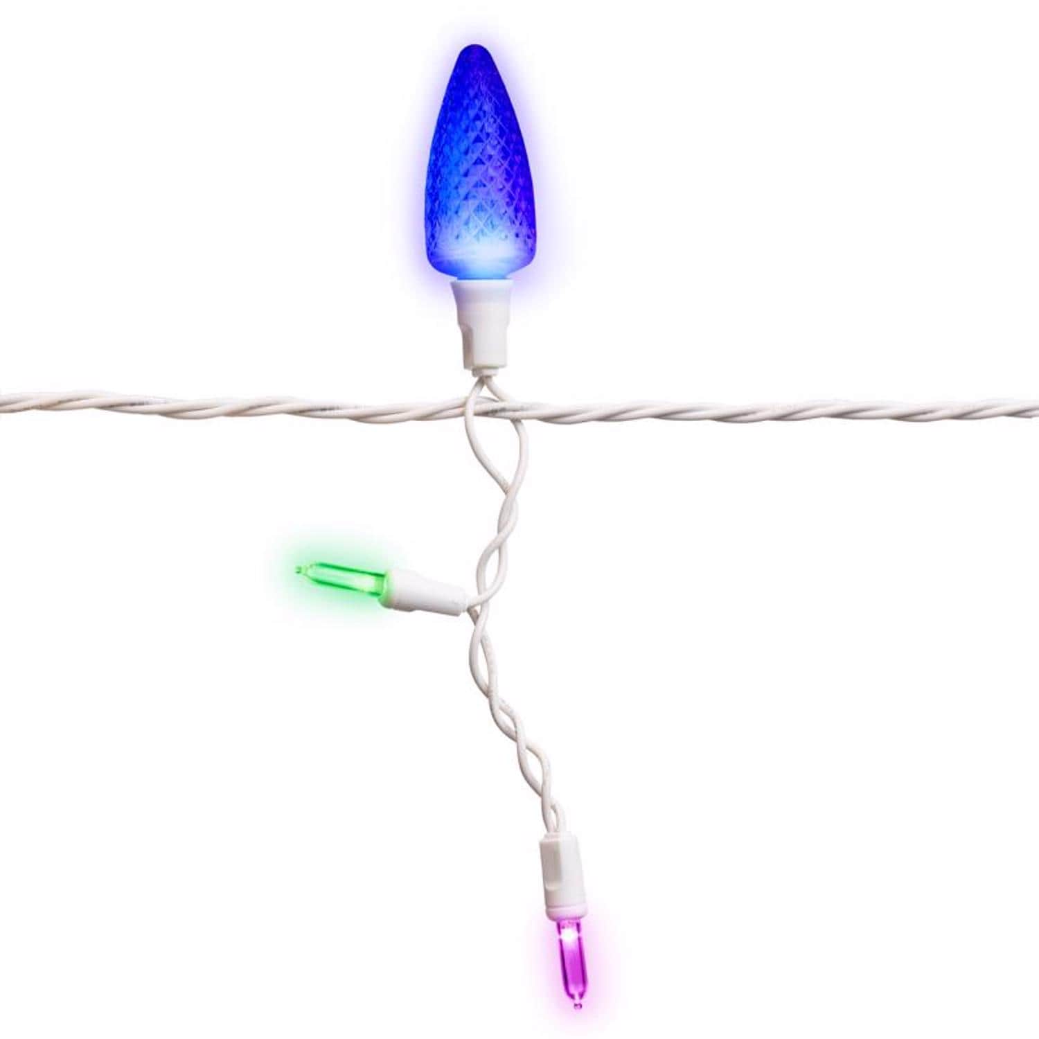 Celebrations Platinum LED C9 Multicolored 70 ct Icicle Christmas Lights ...