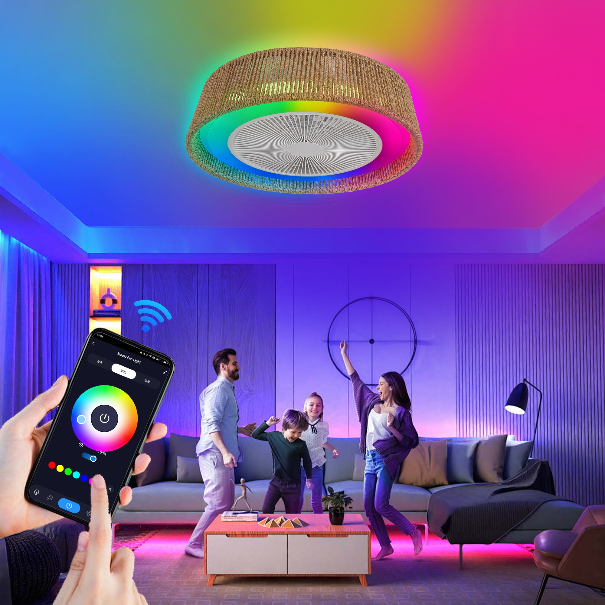 Blisstyle 21-in Black with Modern ABS Blades Ceiling Fan With Light 5 ...