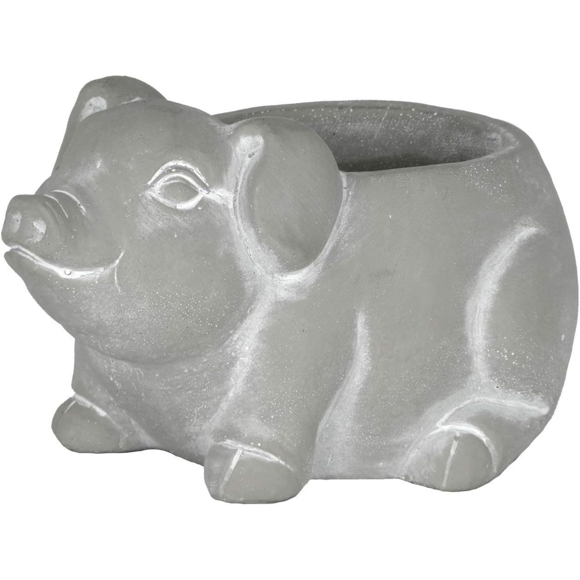 Classic Home & Garden Cement Buddies Planter with Drainage Hole- Piglet ...
