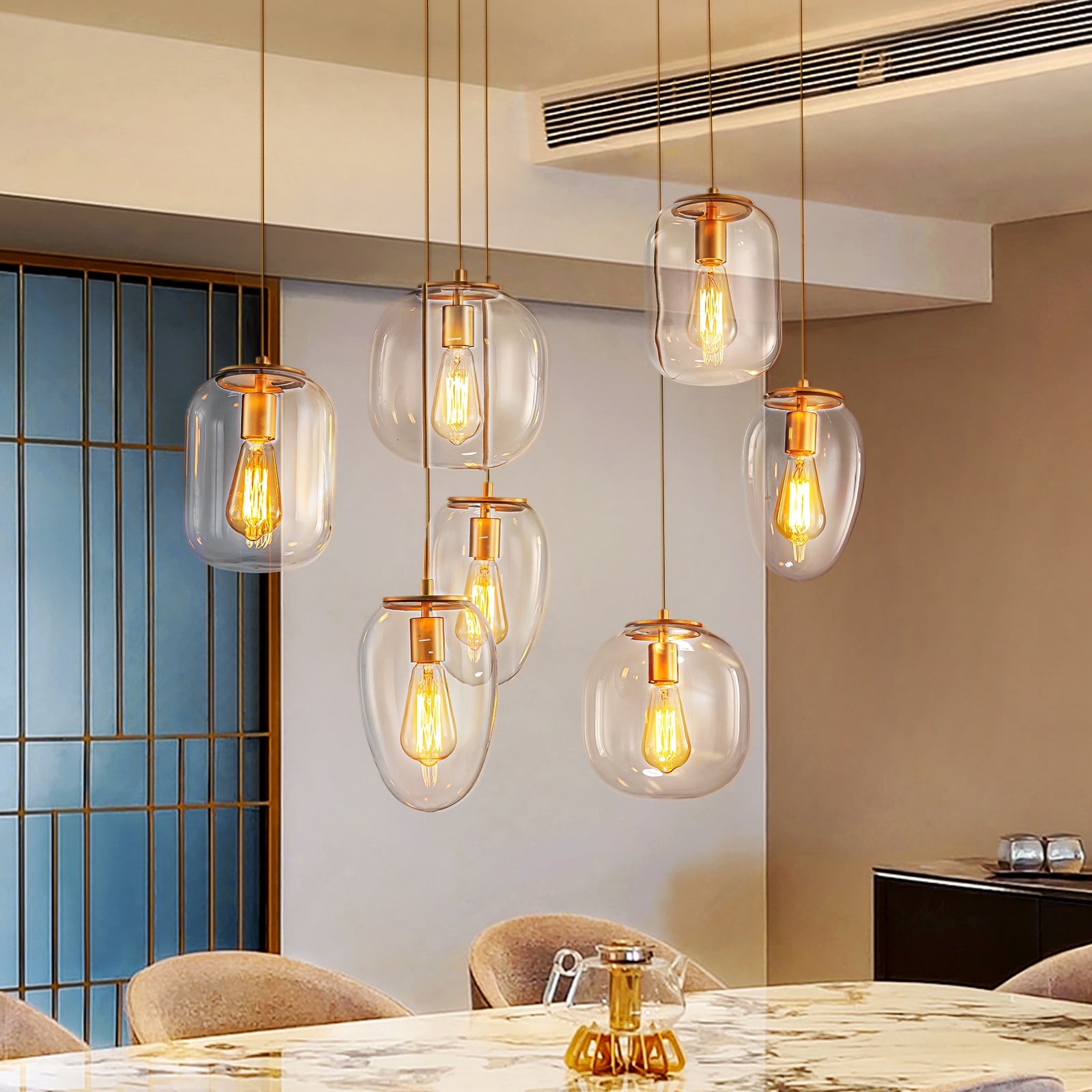EDISLIVE 7 -Light Gold Modern/contemporary Clear glass Linear Large ...