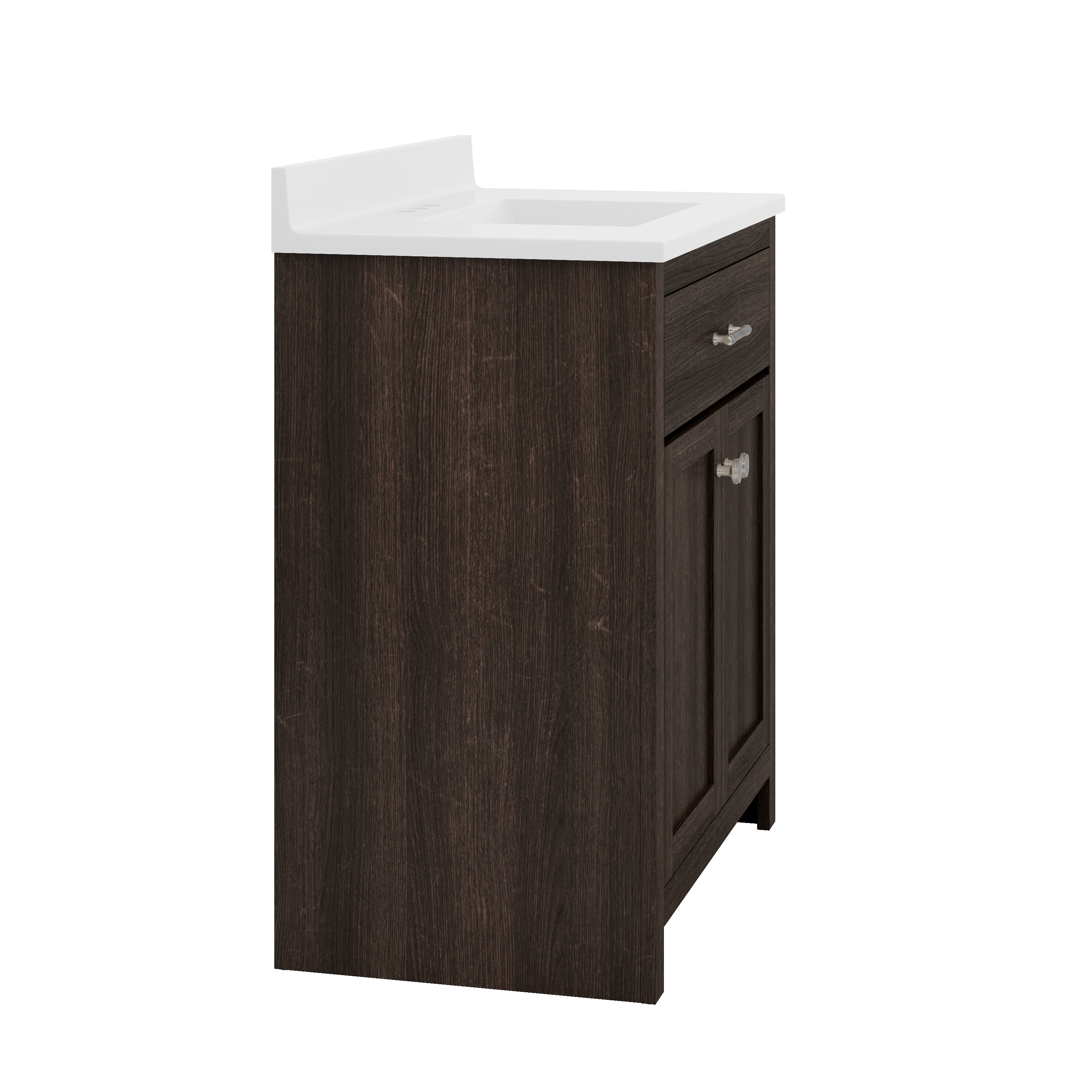 CRAFT + MAIN Reese 31-in Mocha Single Sink Bathroom Vanity with White ...