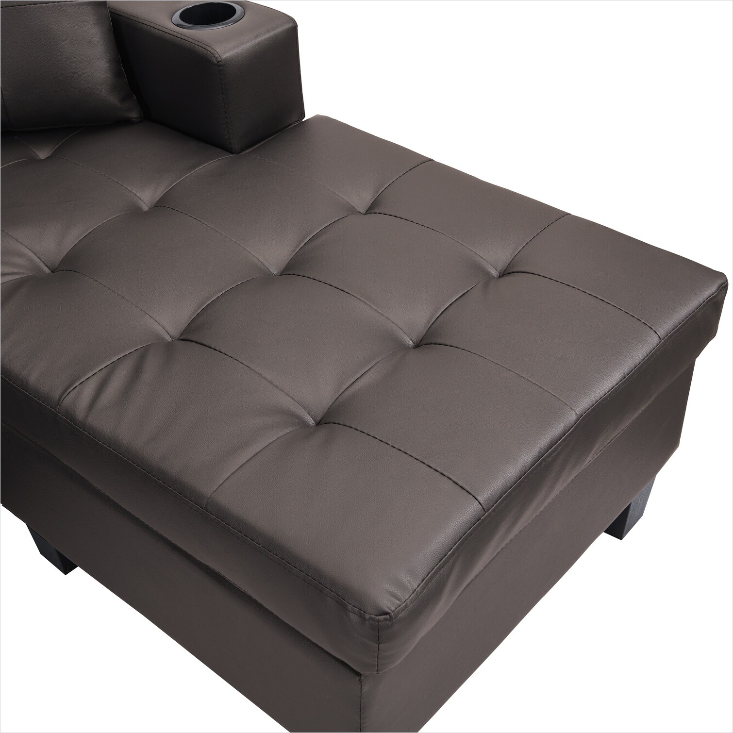 SUNCREAT L-Shape Modern Sectional Sofa with Chaise Lounge 4-Seater Dark ...