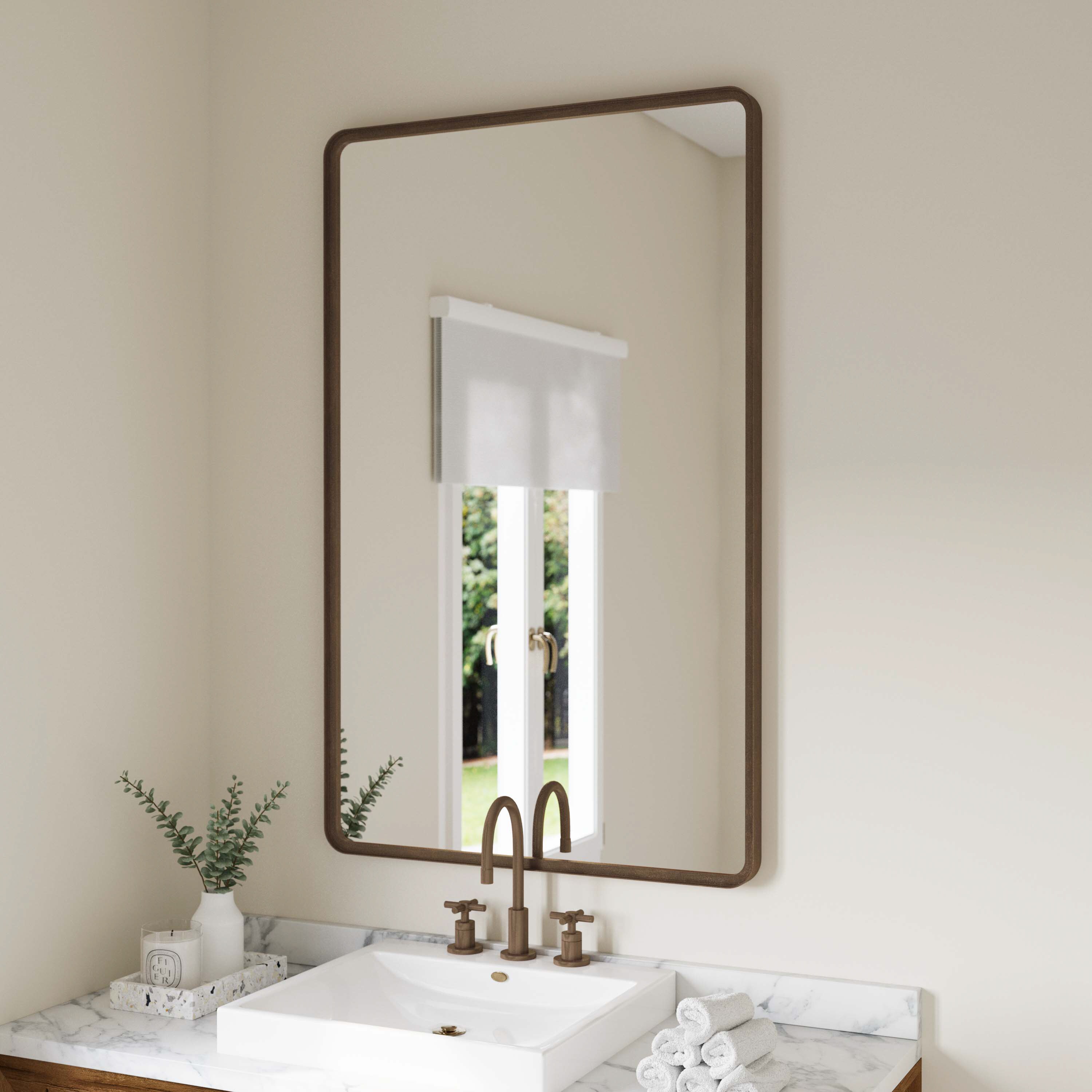 Flash Furniture Ava 48-in x 30-in Metal Deep Framed Wall Mirror - Large ...