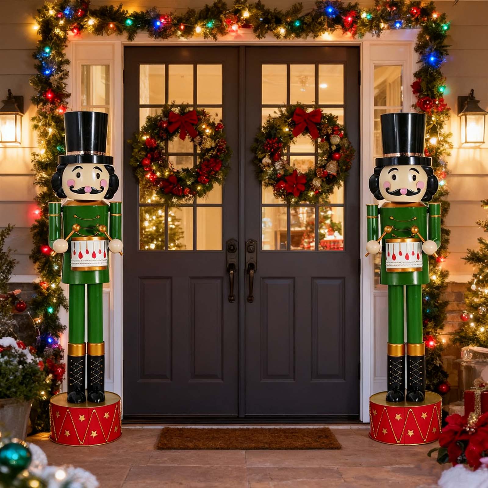 63.6-in Classic Iron Green Large Giant Nutcracker Christmas Decor ...