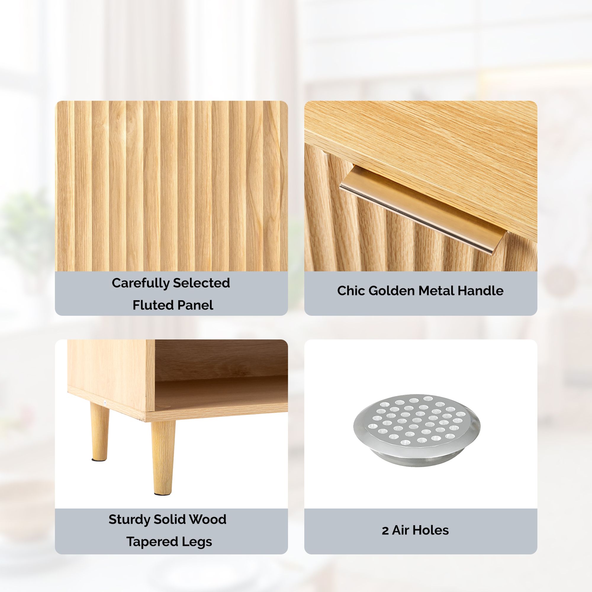Winado 31.6 Inch 2 Door 1 Panel 1 Shelf Conical Leg Slatted Shoe ...