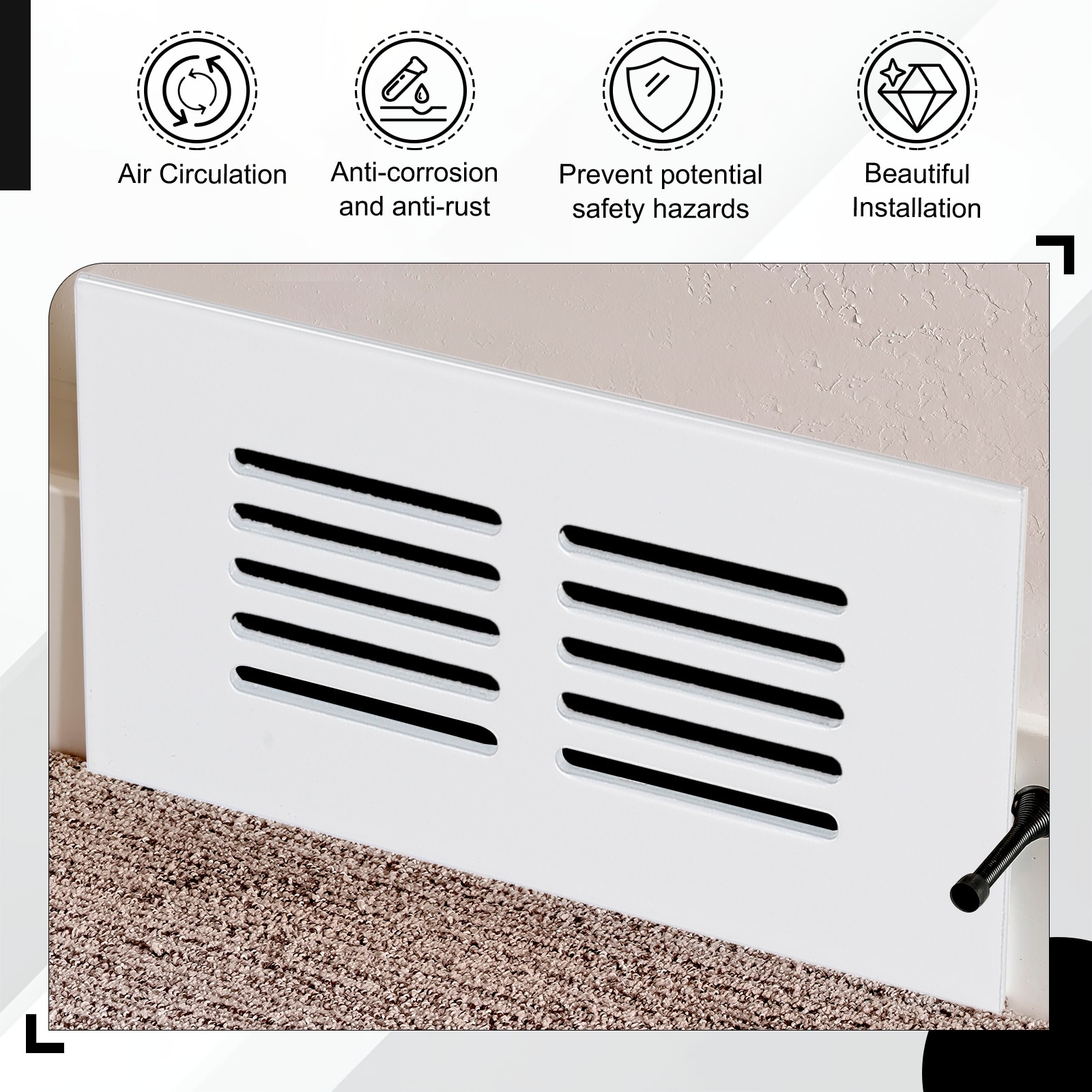 Unique Bargains Rectangle Ventilation Grille Aluminum Alloy Mesh Air ...
