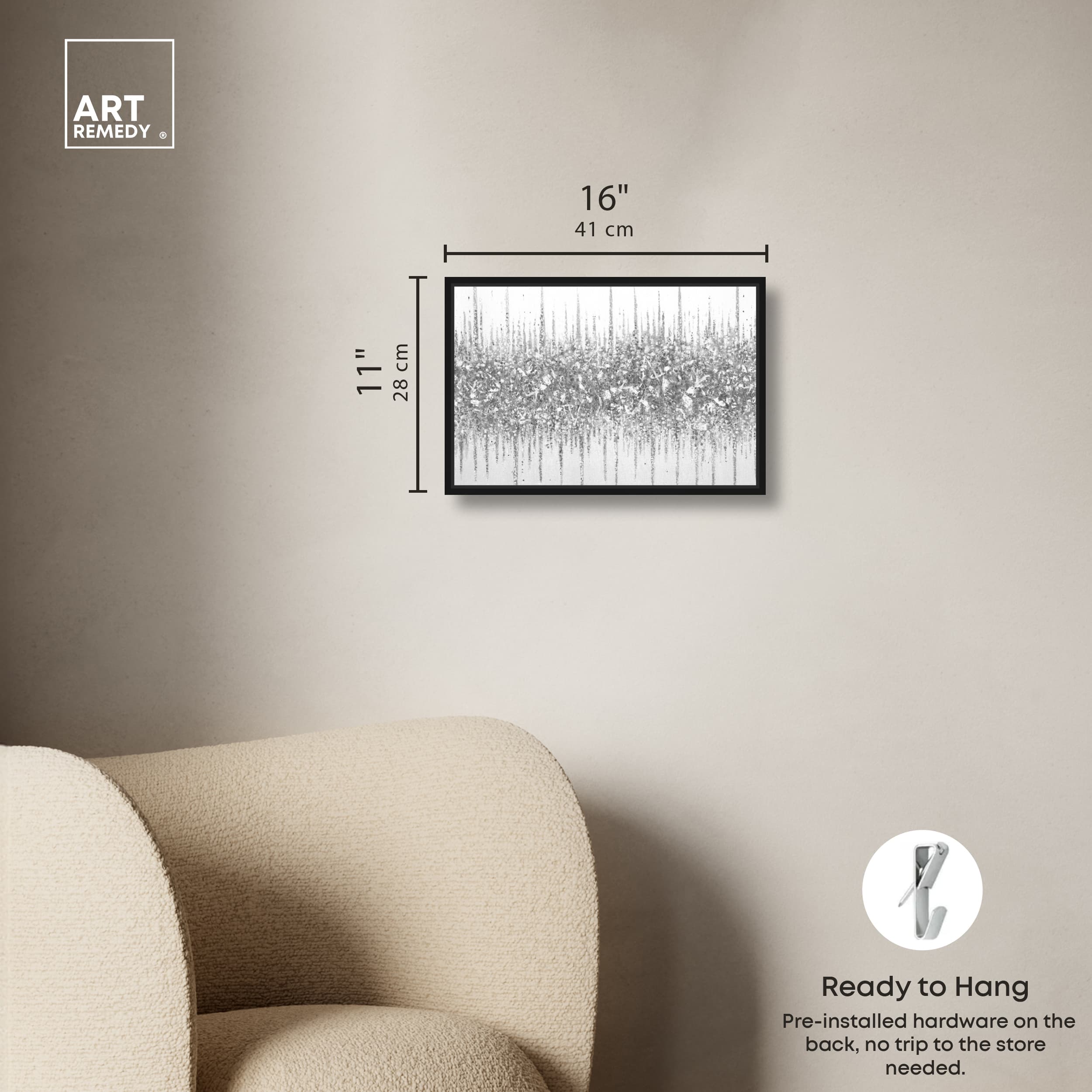 Art Remedy Grey Lines Inspo Print by Black Frame 15 x 10 in the Wall ...