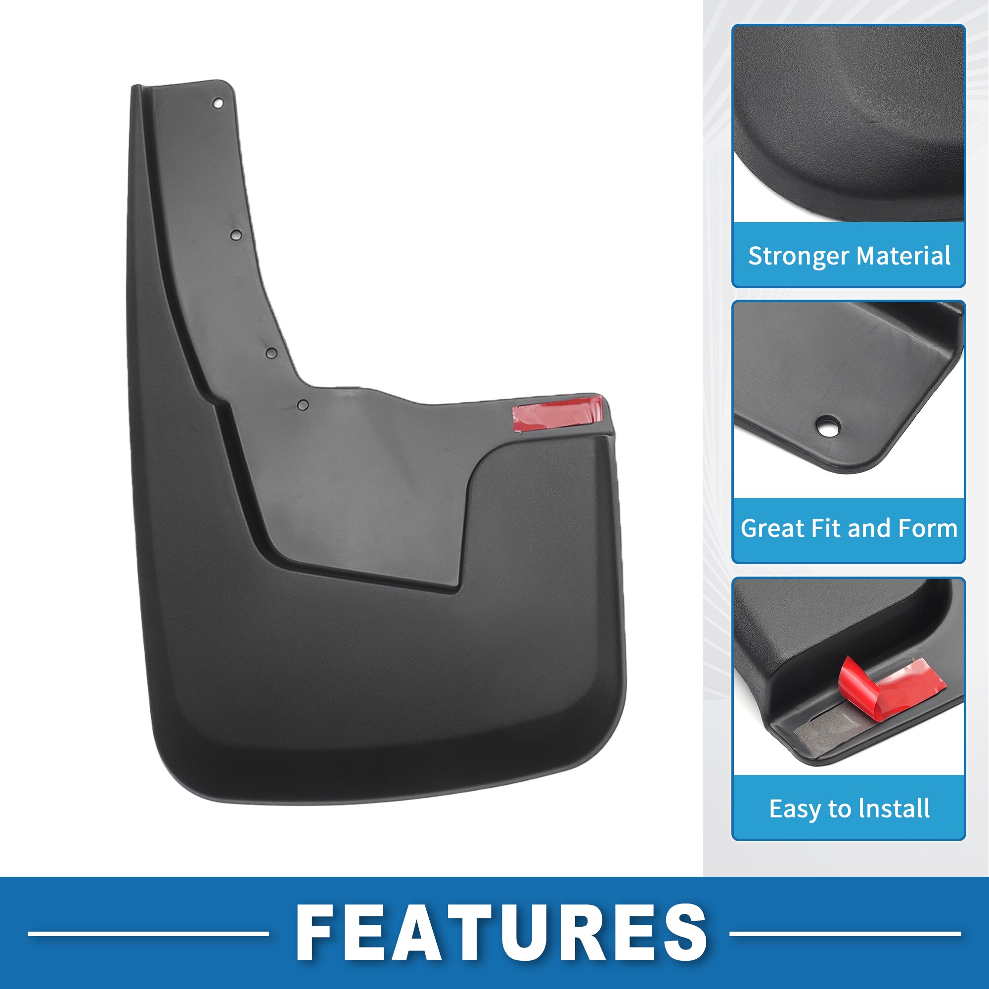 Unique Bargains Mud Flap Splash Guard with Mount Accessories Front and ...