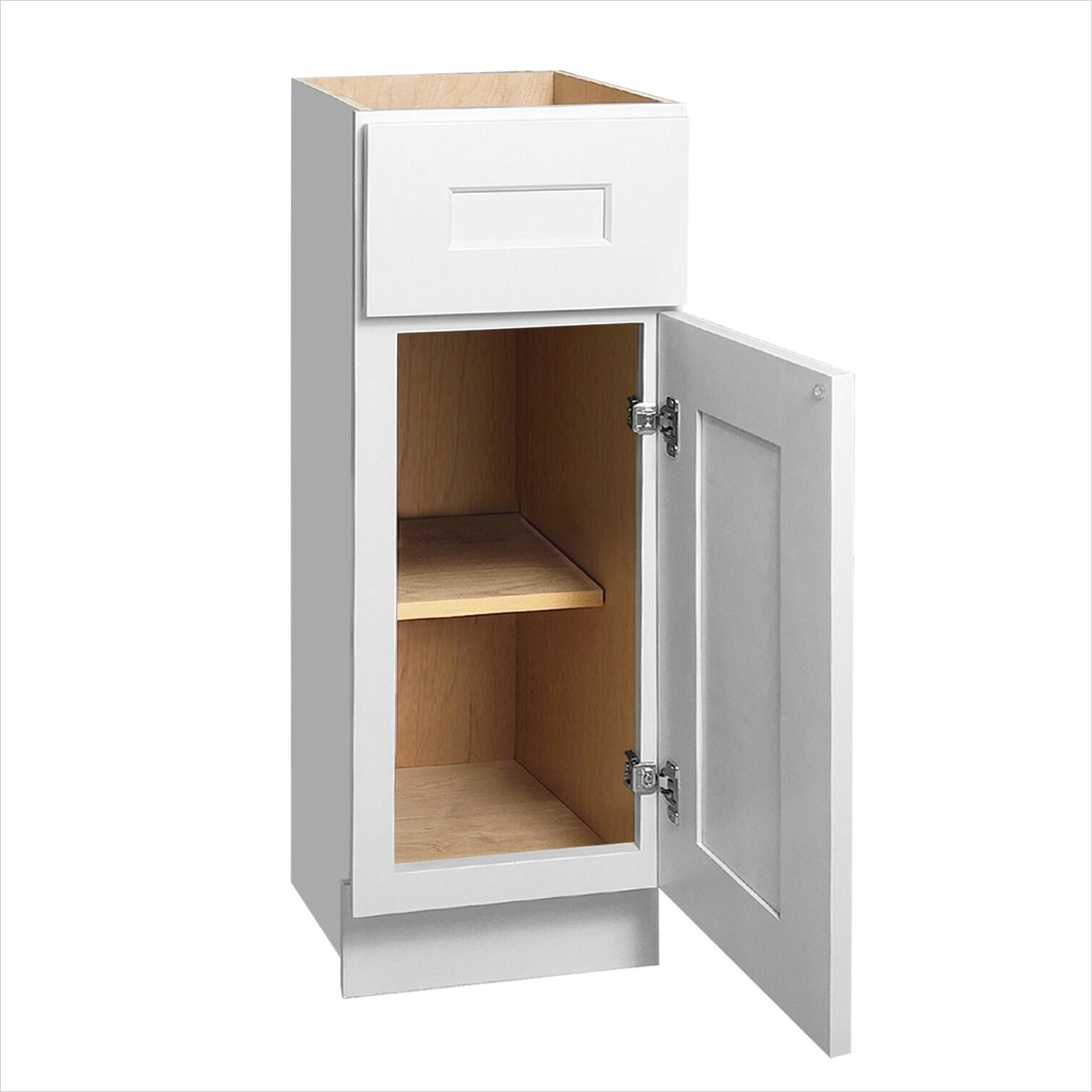 Watnature Solid Wood Shaker Base Cabinet 15-Inch White-Toned Single ...