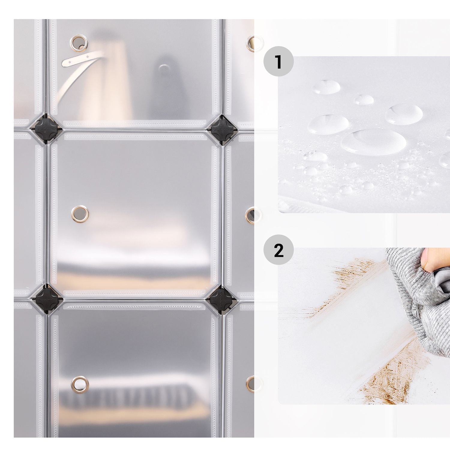 Slickblue Set of 12- White Cube Storage with Doors- PP Plastic Metal ...