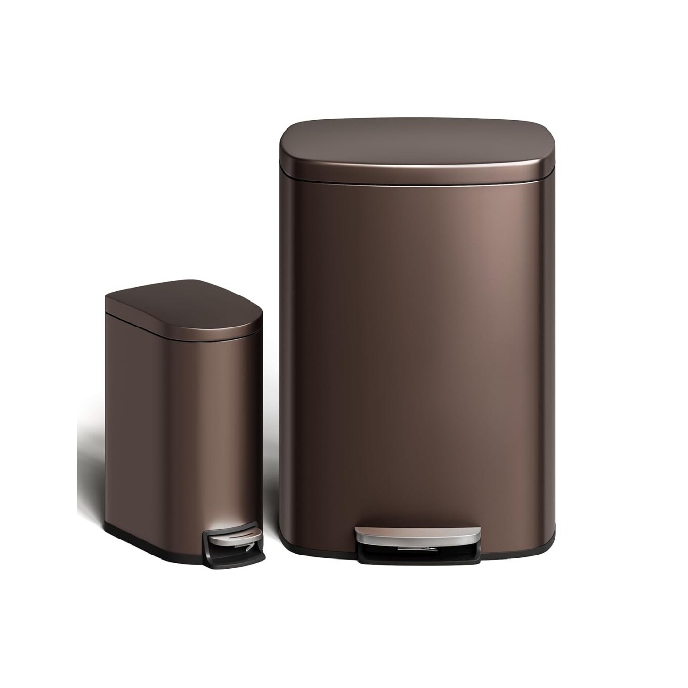 Garvee Stainless Steel Kitchen Trash Can Combo Set Step On Pedal Bins ...