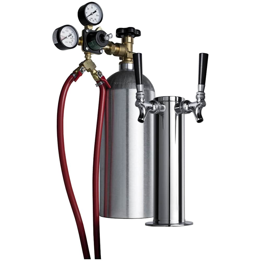 Summit KITSBCCKT2 Commercial Dual Tap Kit with CO2 and Nitrogen Tank in ...