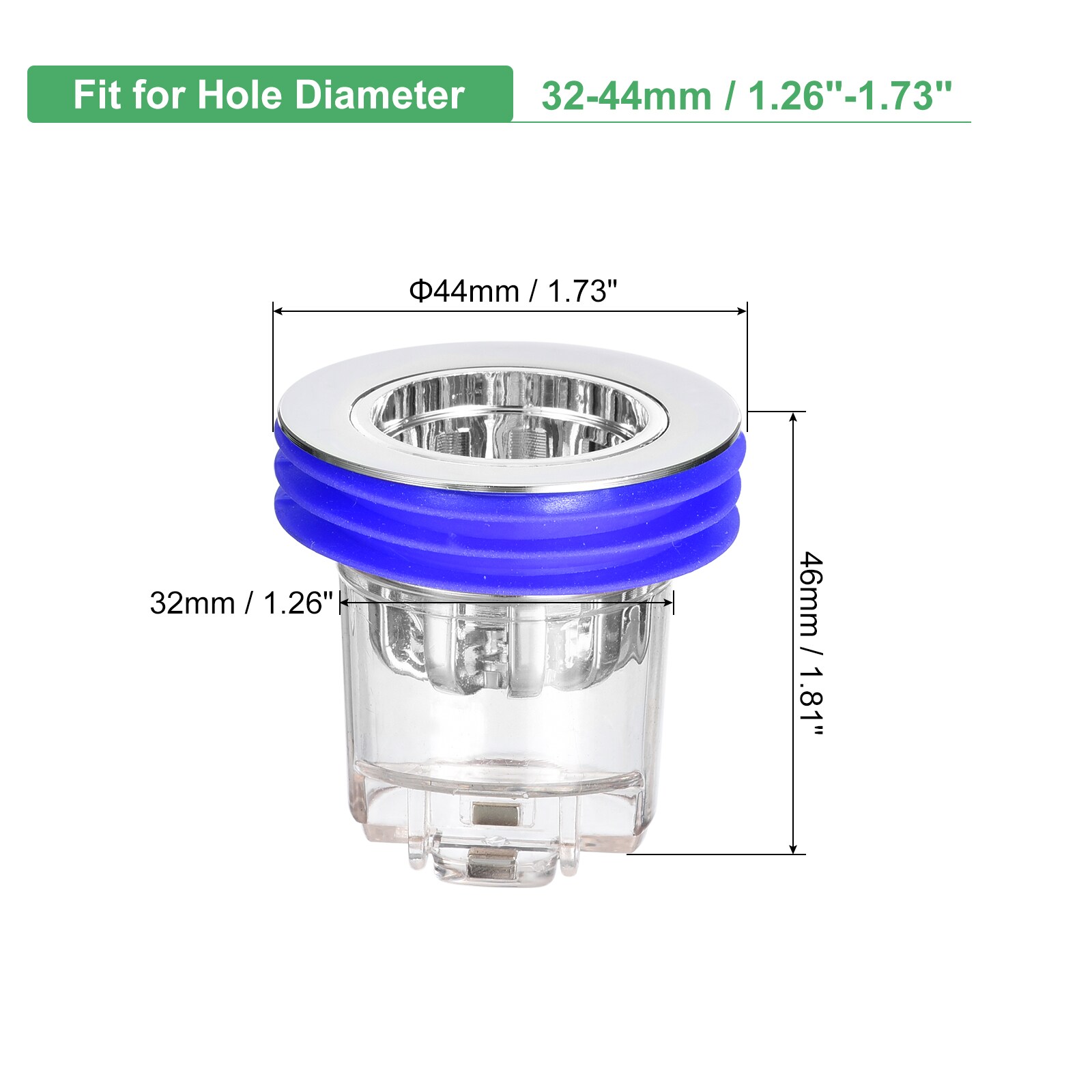 Unique Bargains 2pcs Odor Proof Floor Drain for 1.5Inch-1.7Inch Holes ...