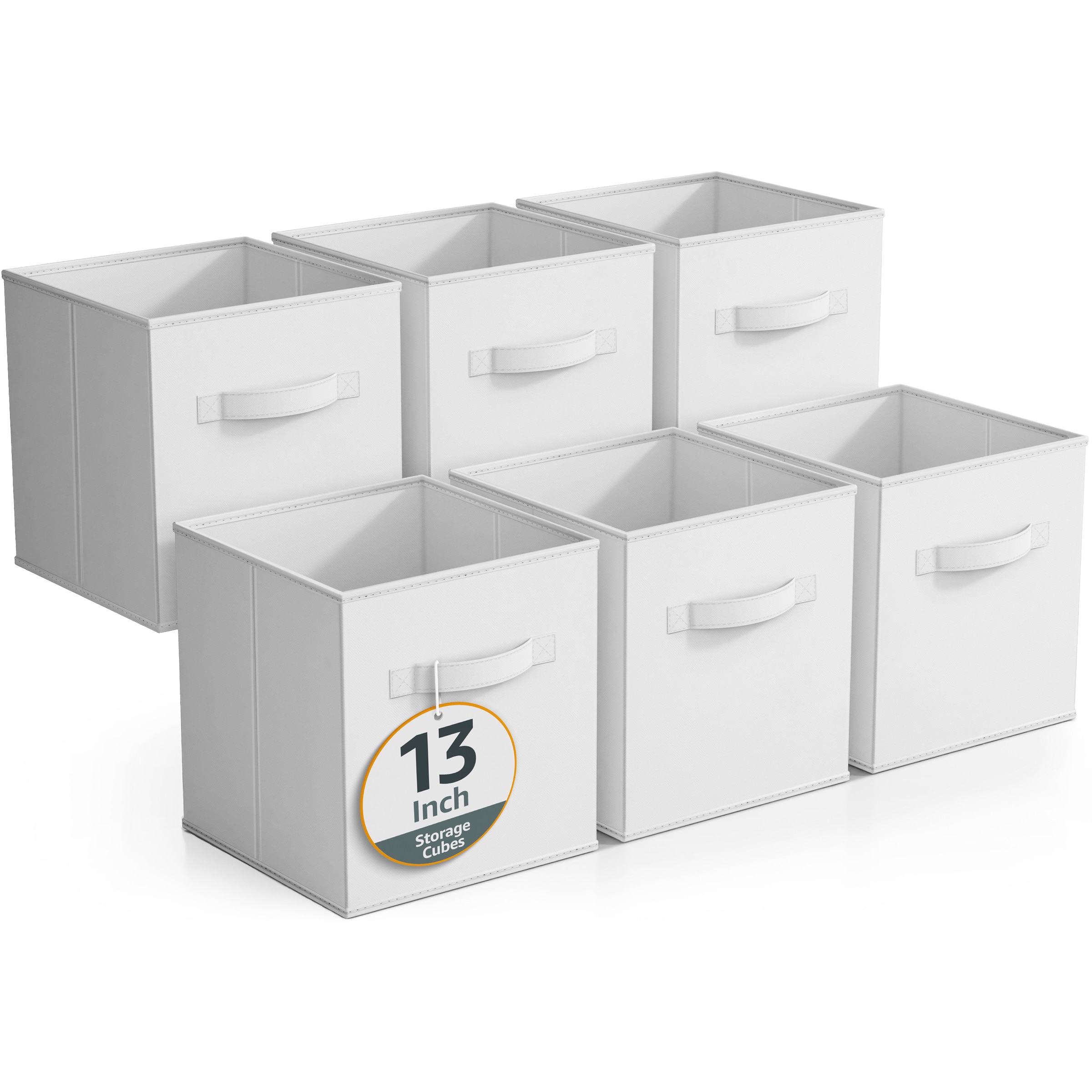 SORBUS 13 Inch 8 Pack Sturdy Collapsible Fabric Storage Cubes with ...