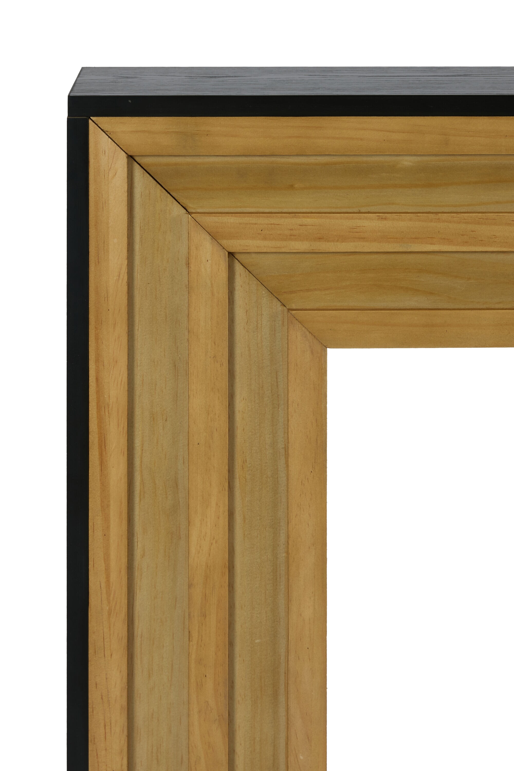 LUXEYARD Modern Contrast Console Table with Layered Wood Frame and ...