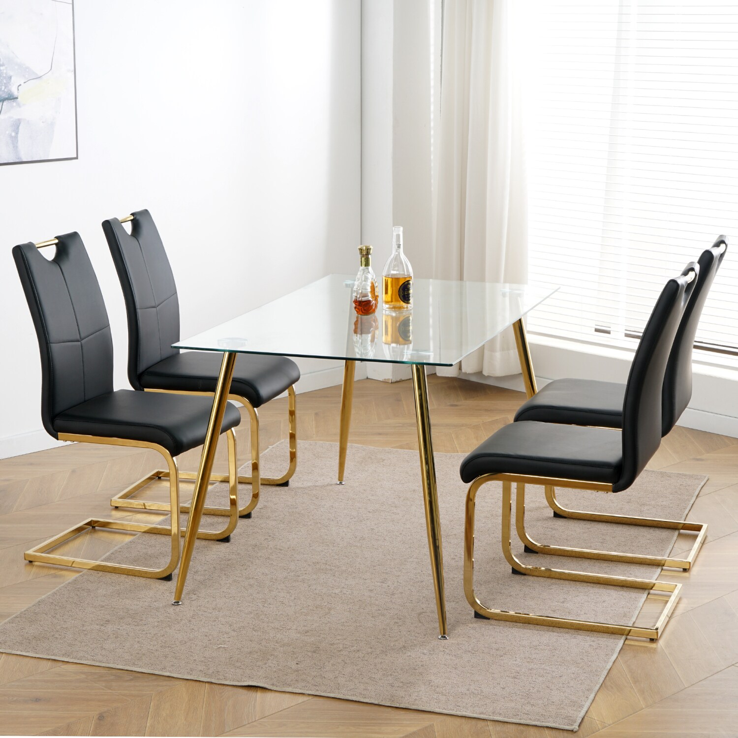 Streamdale Furniture Streamdale Faux Leather Dining Chairs Set of 4 in ...