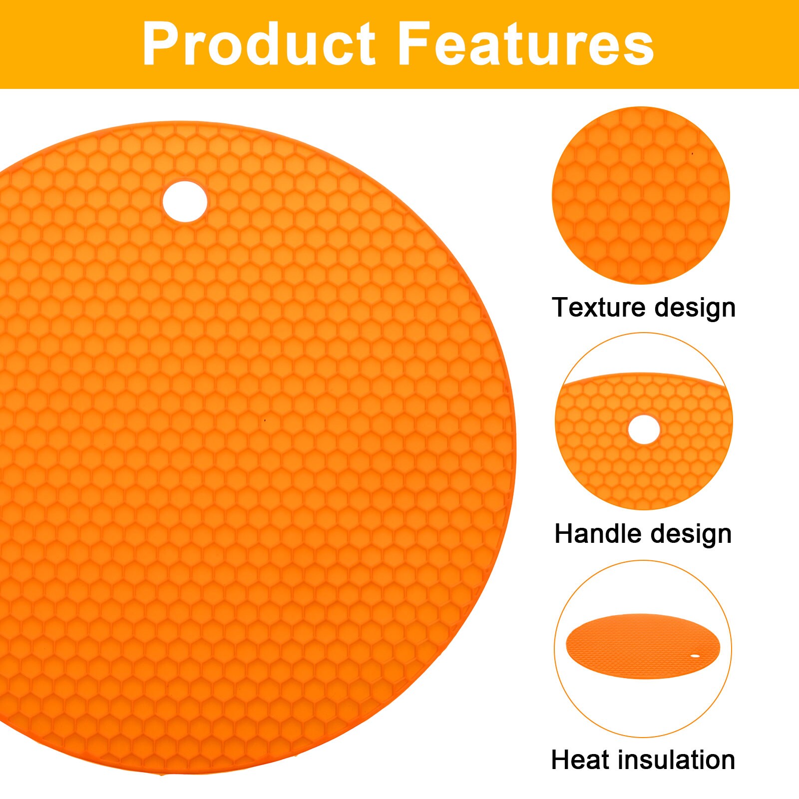 Unique Bargains 4pcs Silicone Jar Opener Pads 17.5cm/7inch Texture Can ...