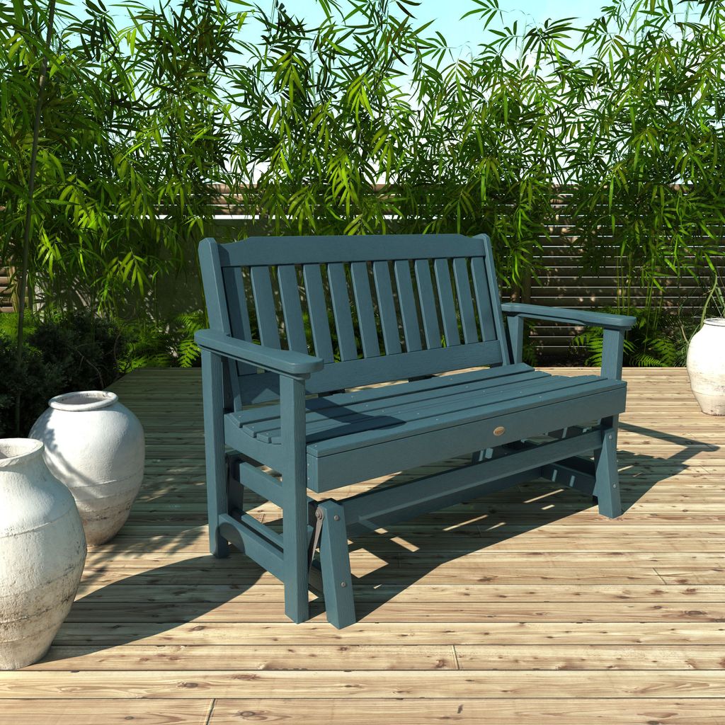 highwood The Lehigh 50.09-in W x 35.59-in H Nantucket Blue Garden Bench ...