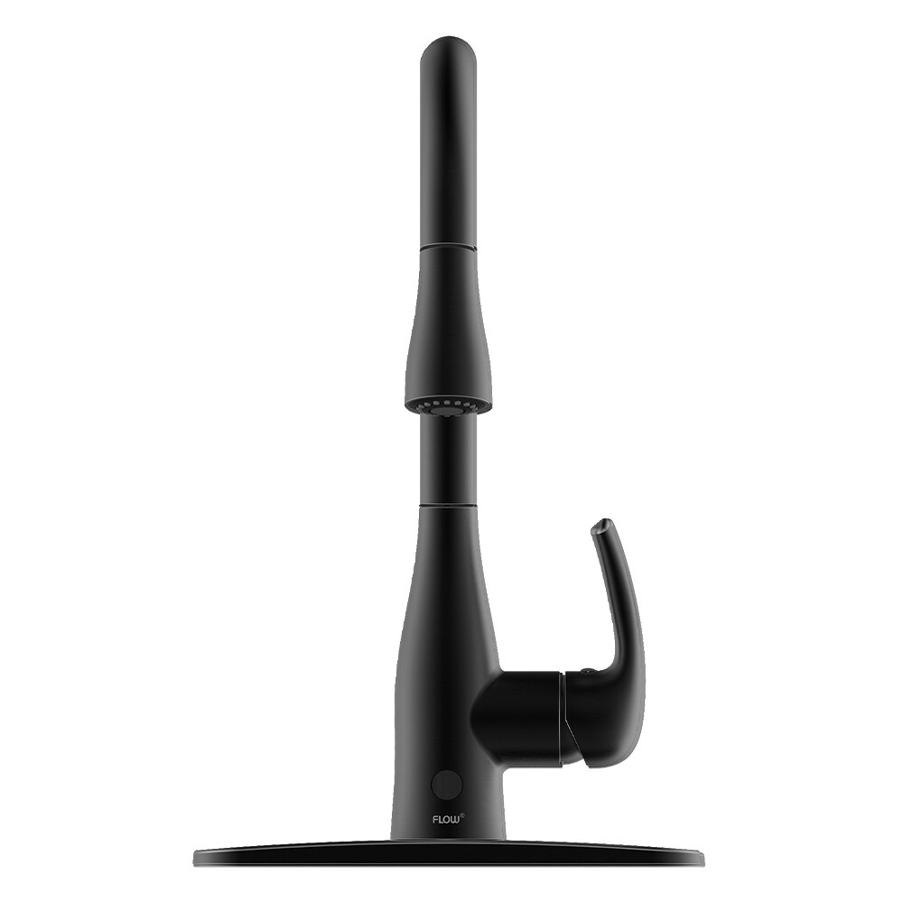 FLOW Matte Black Single Handle Pull-down Touchless Kitchen Faucet with ...