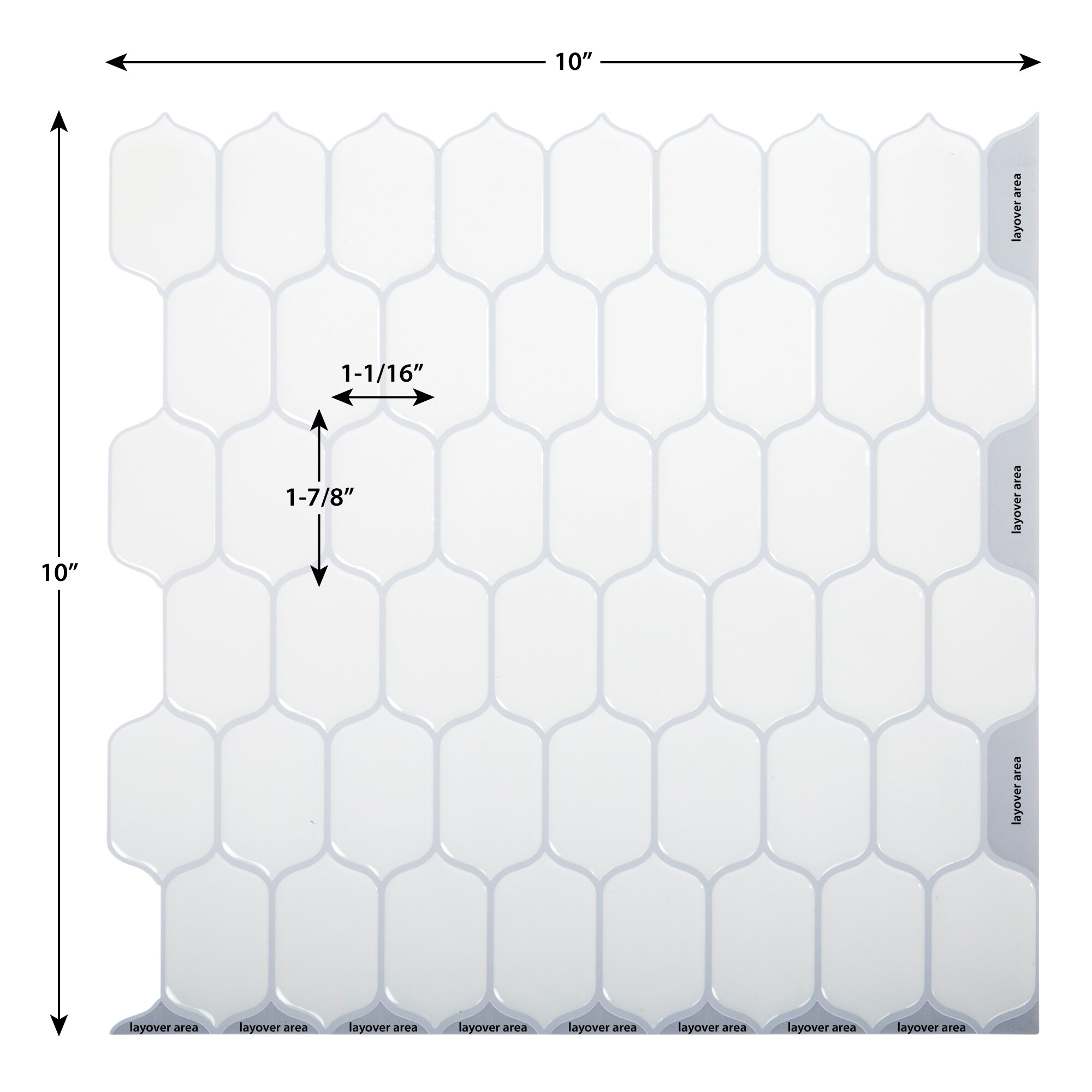 Truu Design 10-in W x 10-in H Self-adhesive White Geometric Wall Decal ...