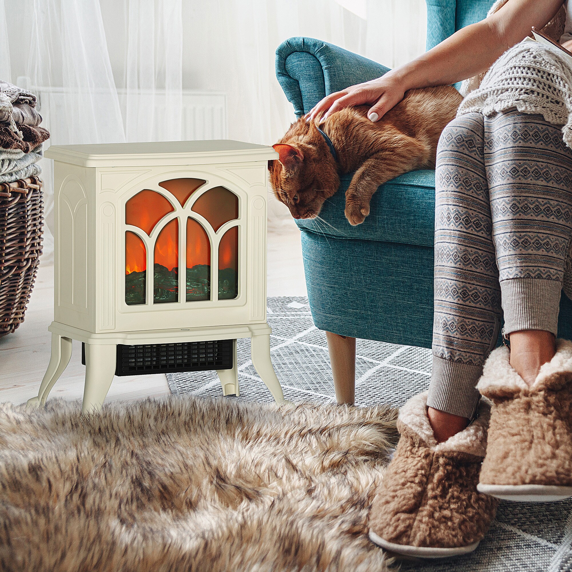 Bybafun 15-in W Beige(Assembly Required) Free standing Fan-forced ...