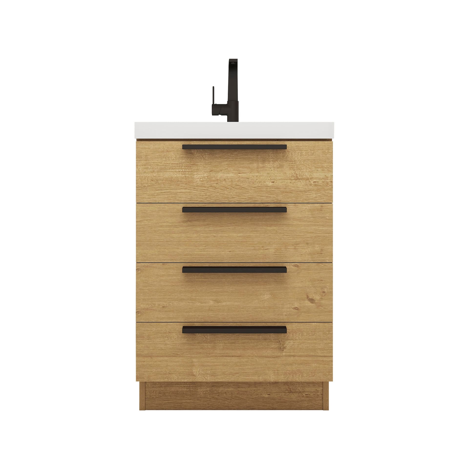 BV Better Vanity Carla 24-in Teak Oak Undermount Single Sink Bathroom ...
