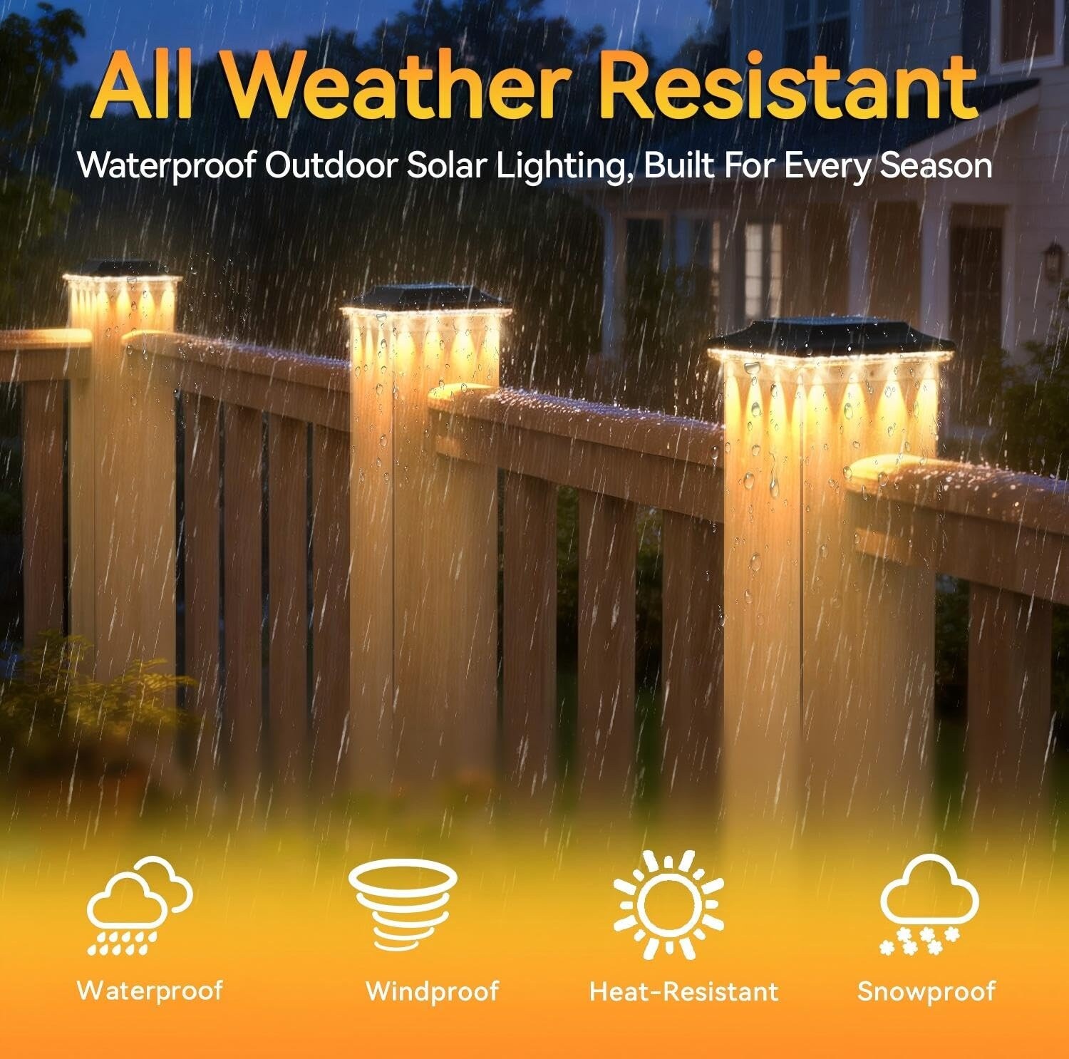 Oyezvary 12 Pack 4x4 Solar Post Cap Lights Waterproof Outdoor 16 LED ...