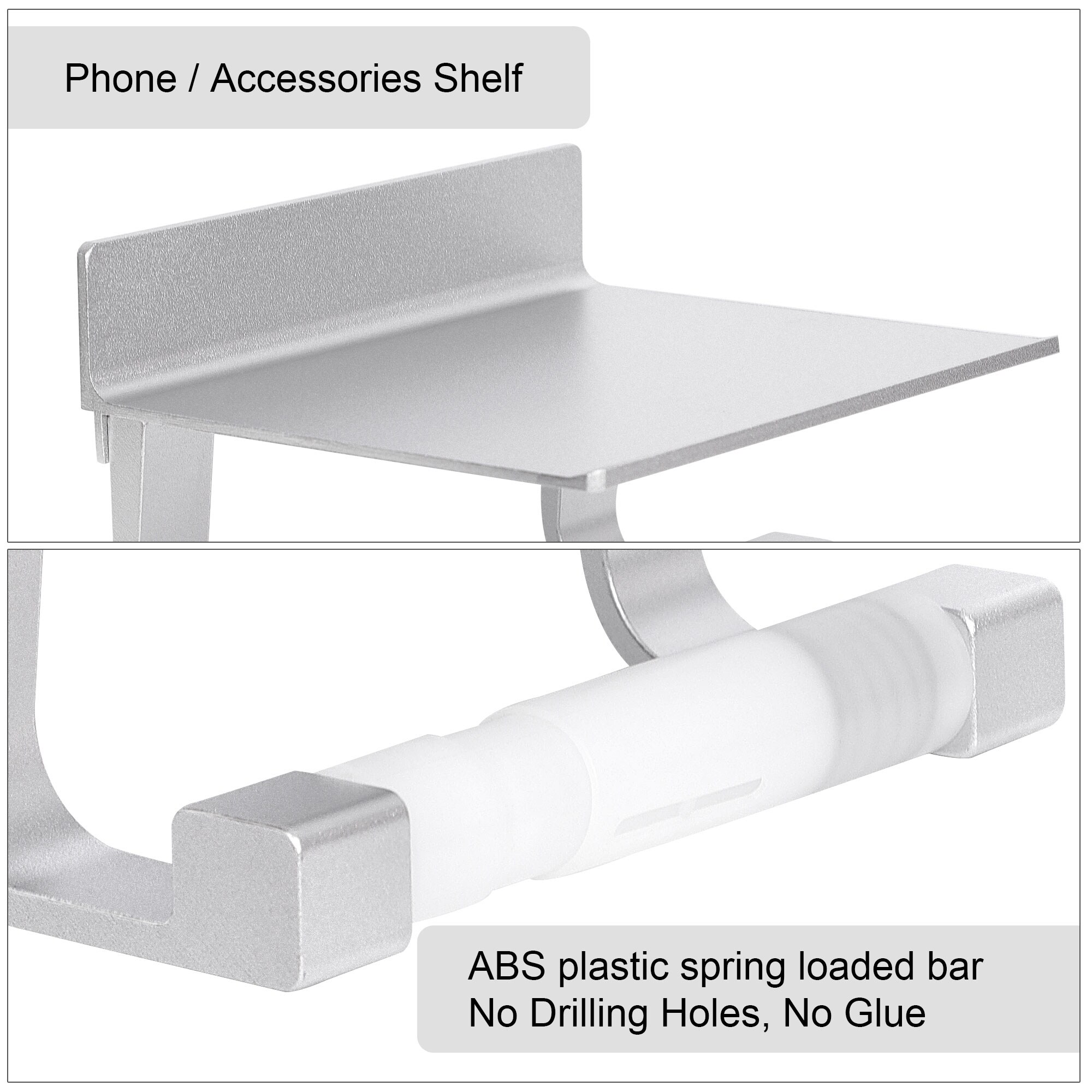 Unique Bargains Toilet Paper Holder with Shelf Bathroom Toilet Paper ...