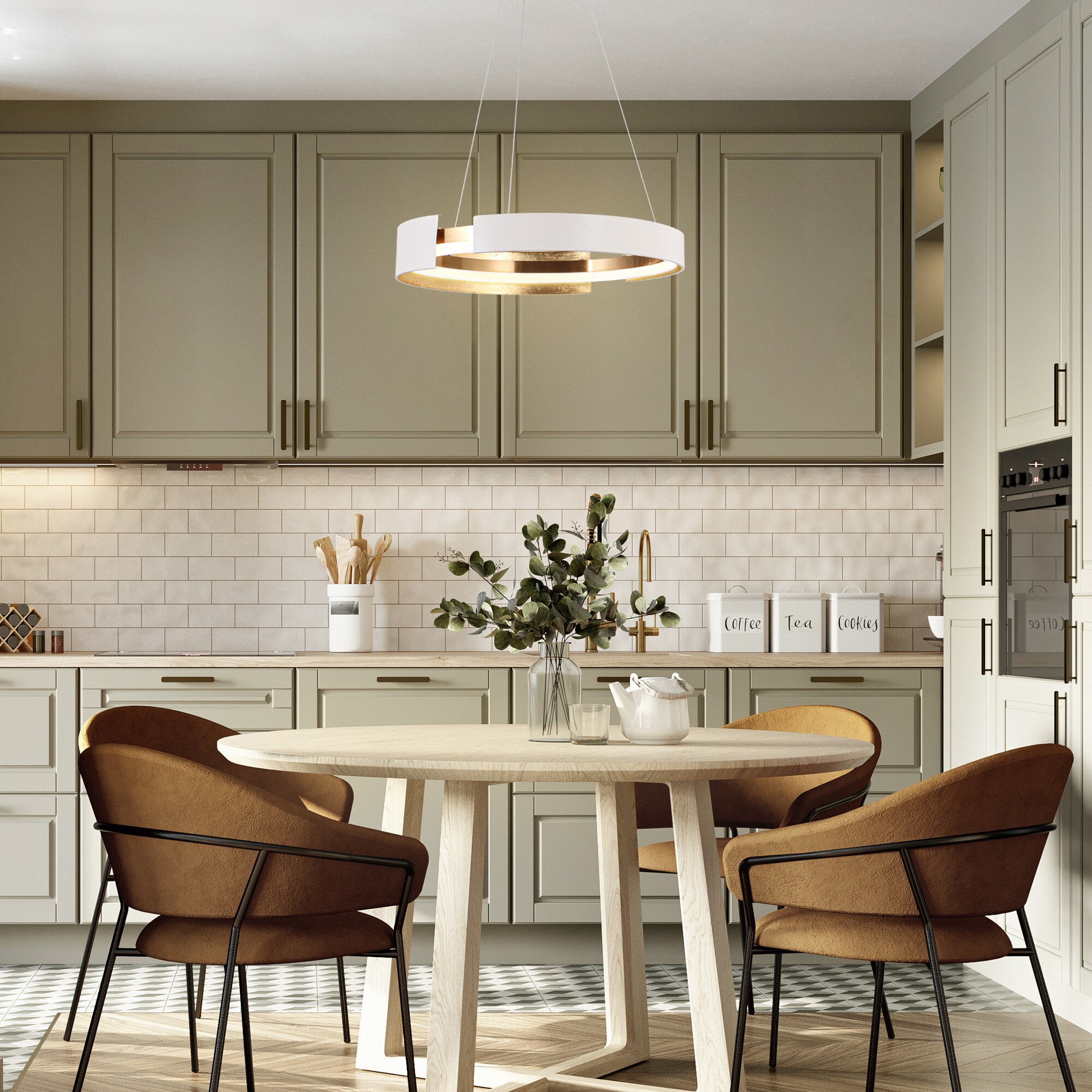 ZEVNI Opulent 1-Light Polished Gold Modern/Contemporary Led Chandelier ...