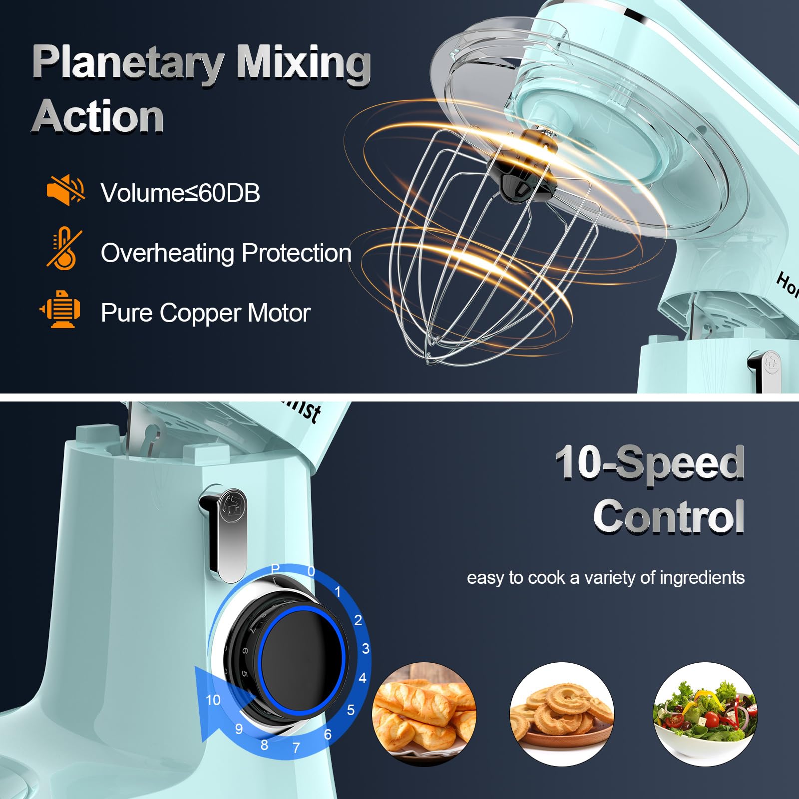 Jeremy Cass Baby Blue 6.5-Quart Tilt-head Stand Mixer in the Stand ...
