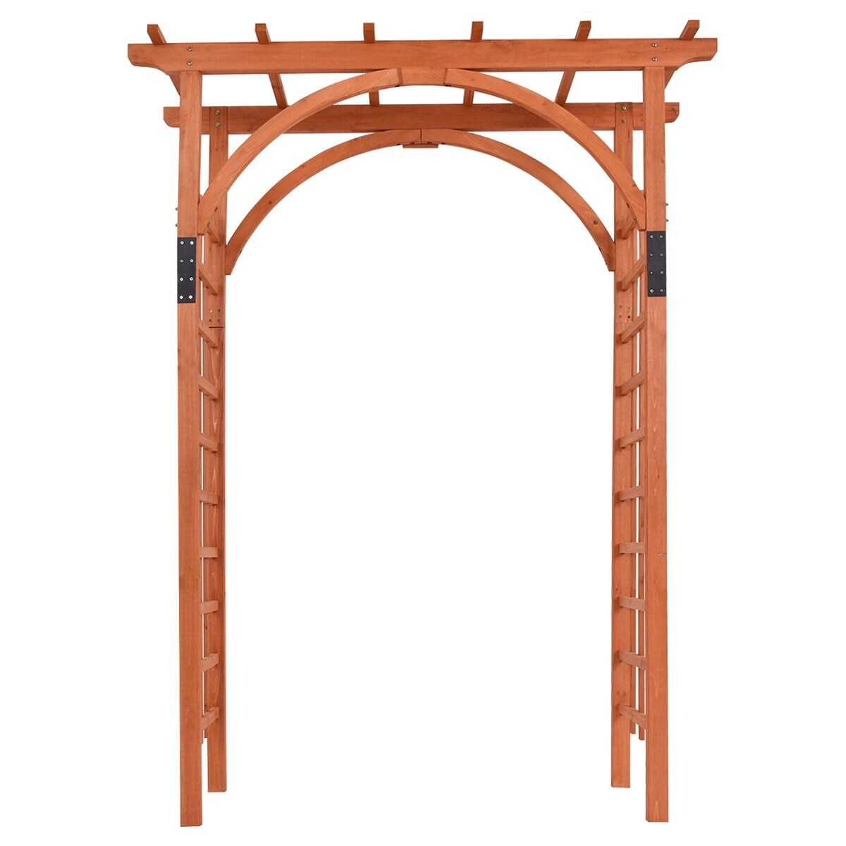 Poinic 5.25-ft W x 7-ft H Flat Natural Douglas fir Garden Arbor in the ...