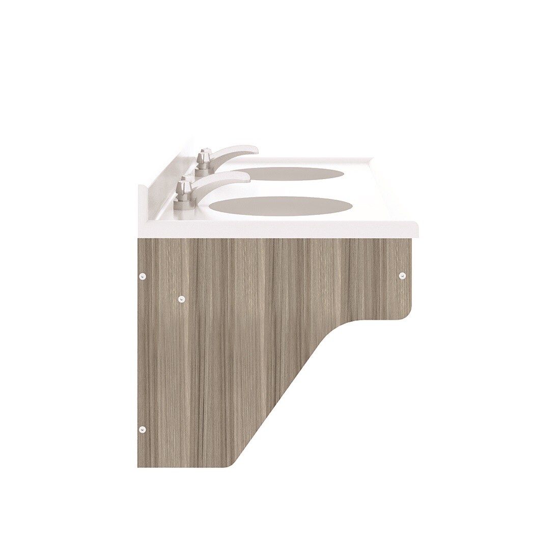 Tot Mate Day Care Vanities and Sinks 49-in Shadow Elm Gray Double Sink ...
