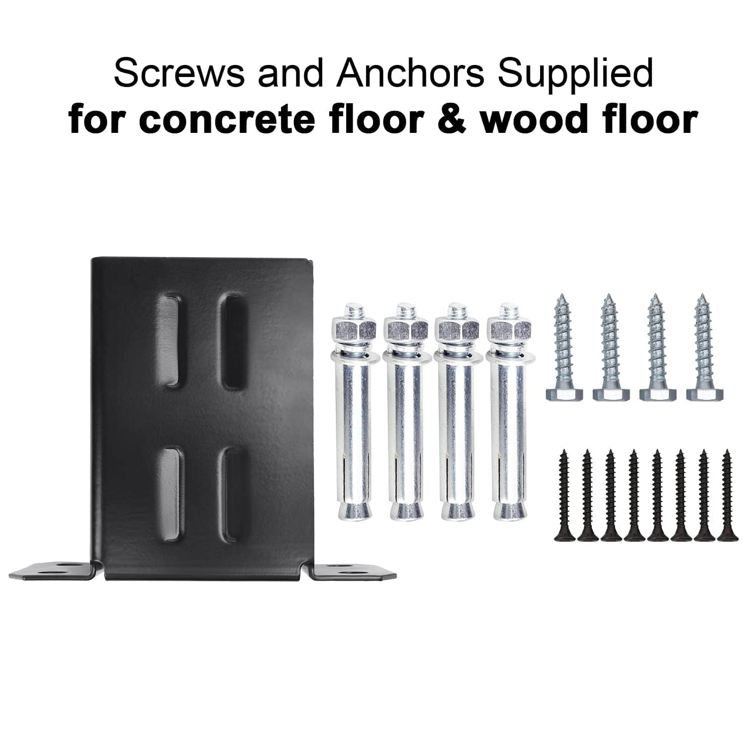 Etokfoks 4x4 Post Anchor Base Set of 4 13GA Steel Black Powder Coated ...