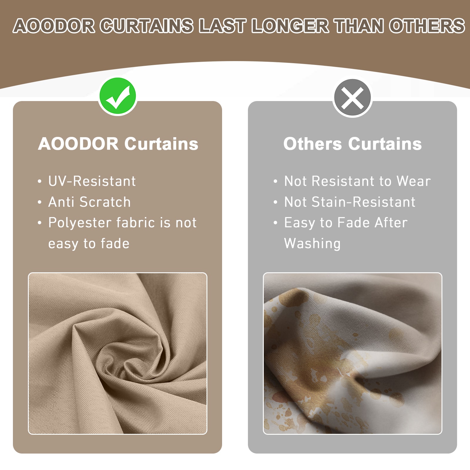 Aoodor 12-ft x 16-ft Gazebo Universal Curtain Sand Yellow and Brown ...
