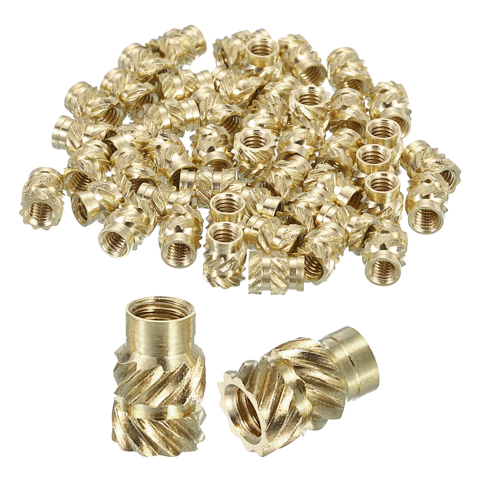 Unique Bargains Knurled Insert Nuts 100pcs M2.5 x 6mm L x 4mm OD 3D ...