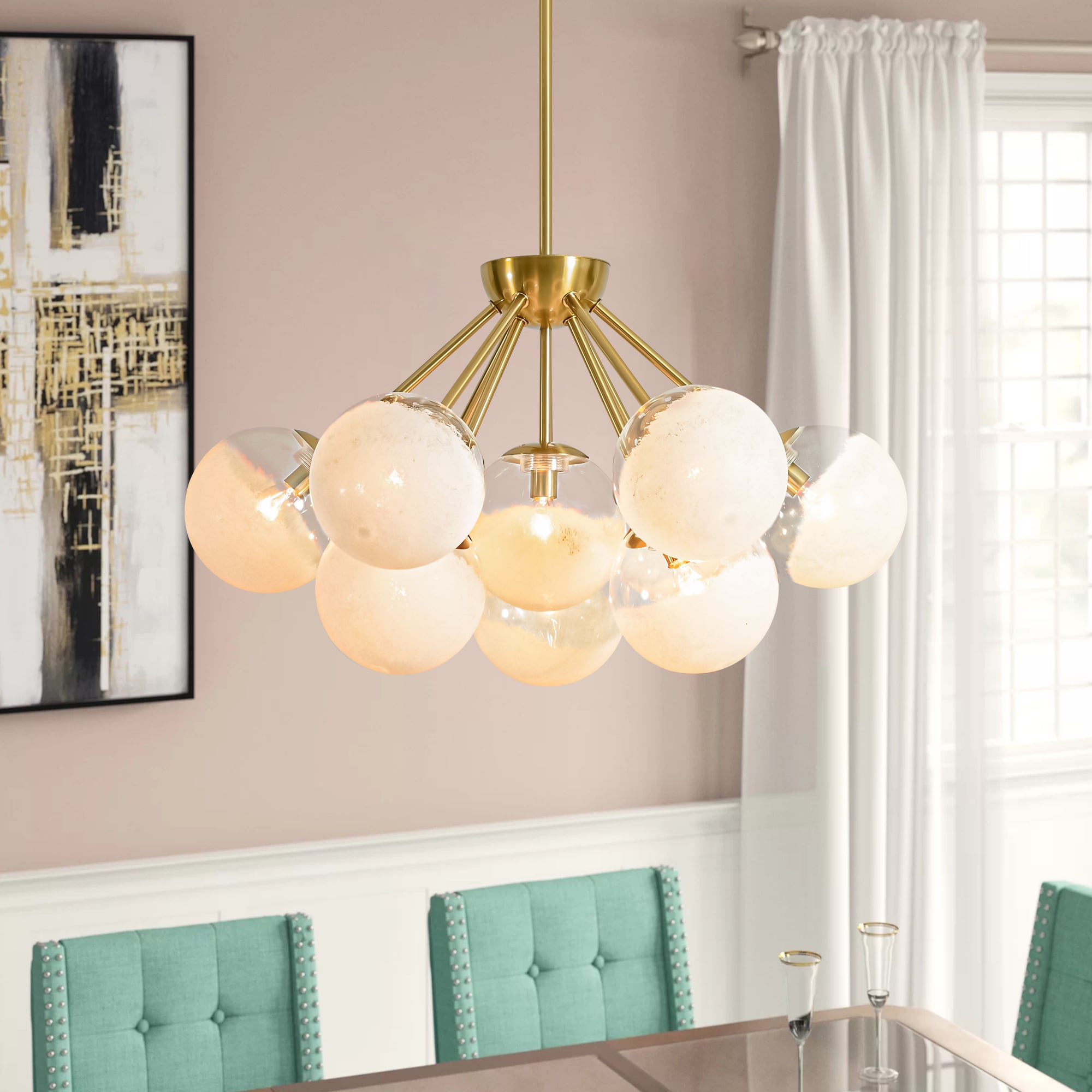 Rennnsan Cyma 10 -Light Brass Art glass Metal Chandelier in the ...