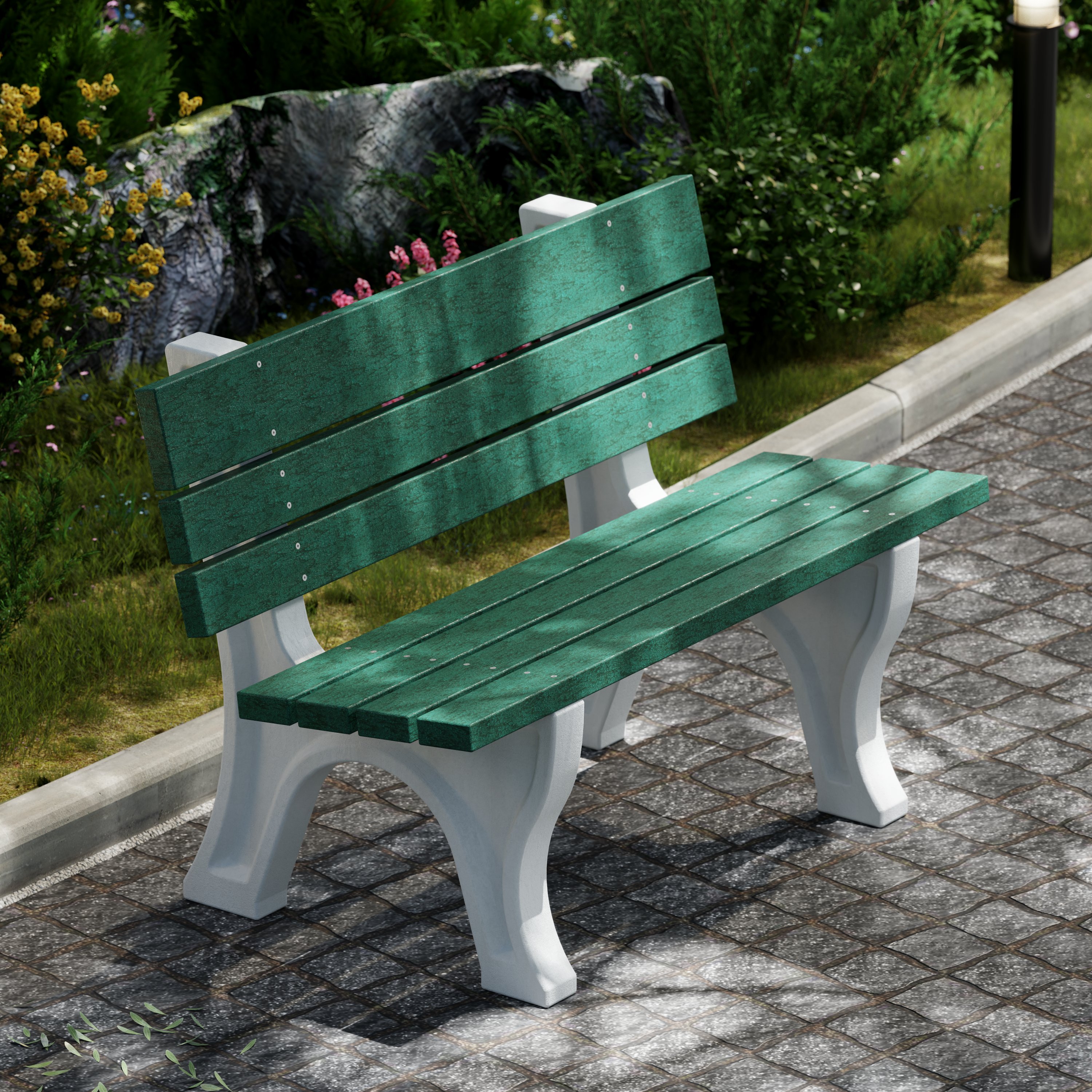 Wildridge 48-in L Heritage Recycled plastic Park Bench in the Park ...