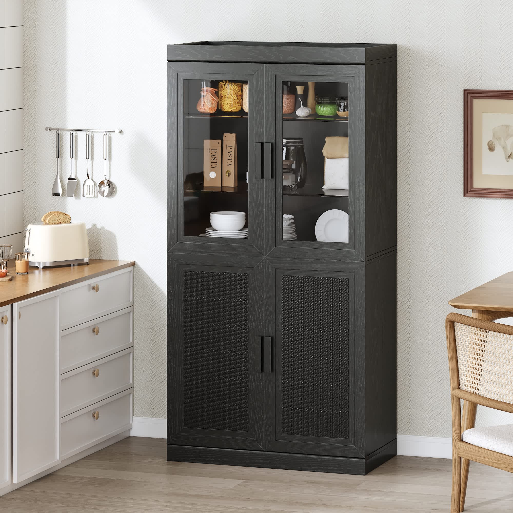 Misty Moon 62inch Modern Minimalist Wood Grain Decorative Storage ...