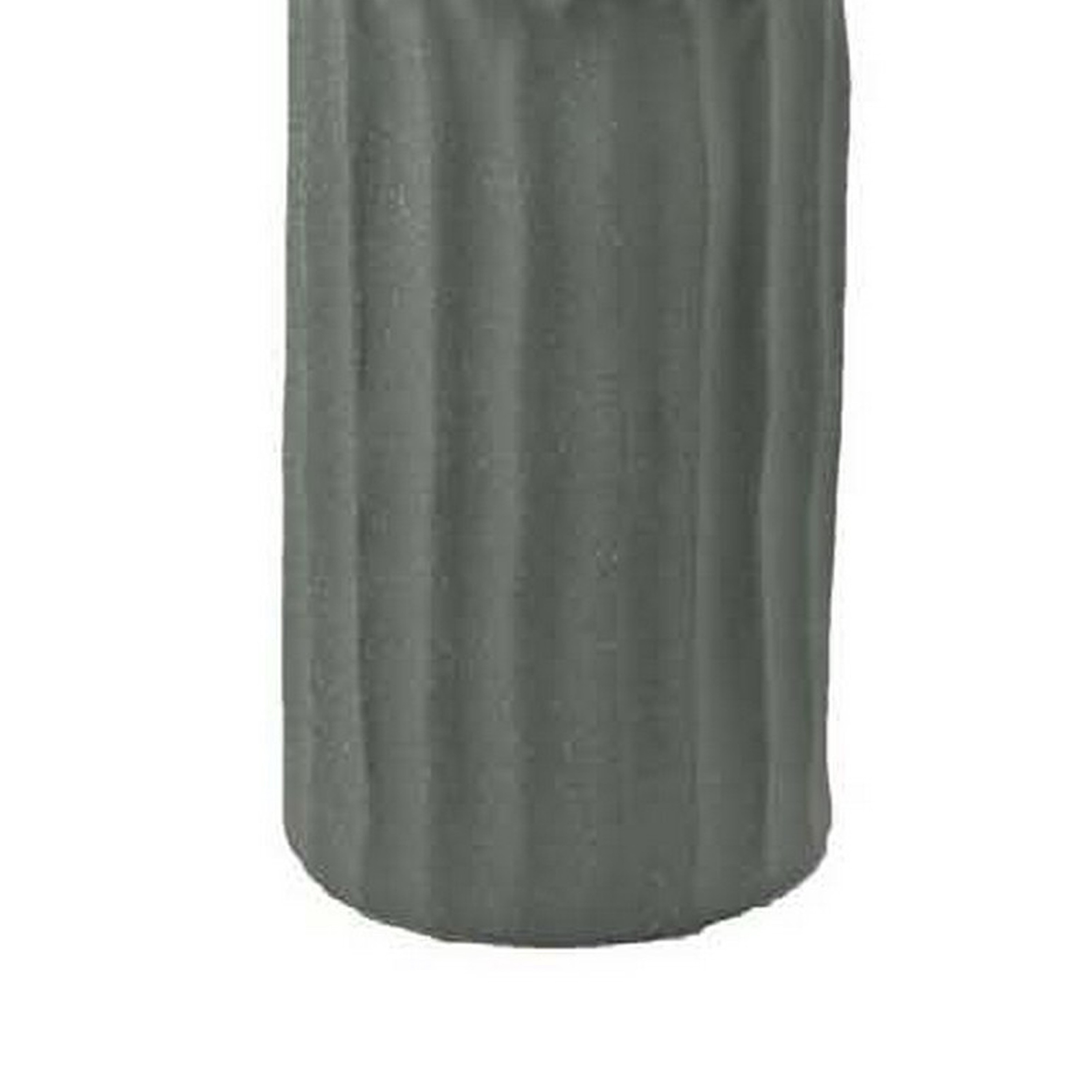 Benzara Modern 23.5 in. Green Ceramic Cylinder Decorative Vase with ...