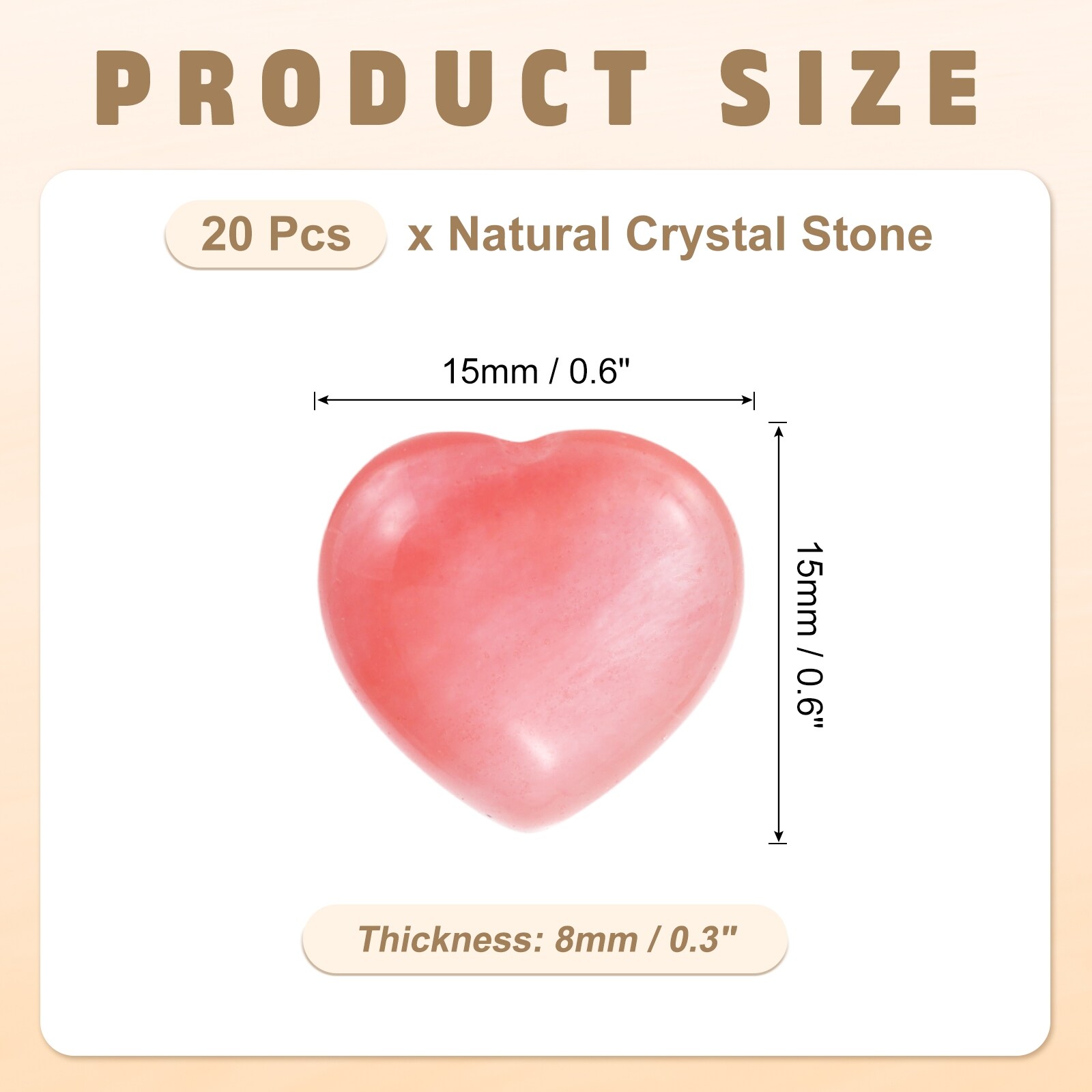 PATIKIL 20 Pcs Natural Heart Shaped Crystal Stone 0.6 Inch Mini ...