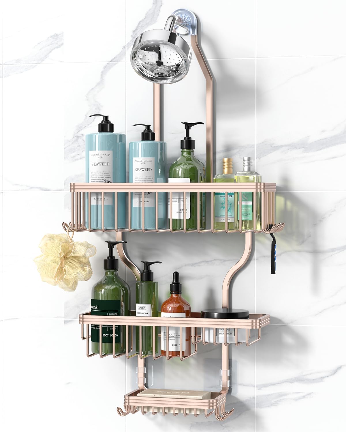 YASONIC Shower Caddy Hanging Never Rust Shower Organize Aluminum over ...