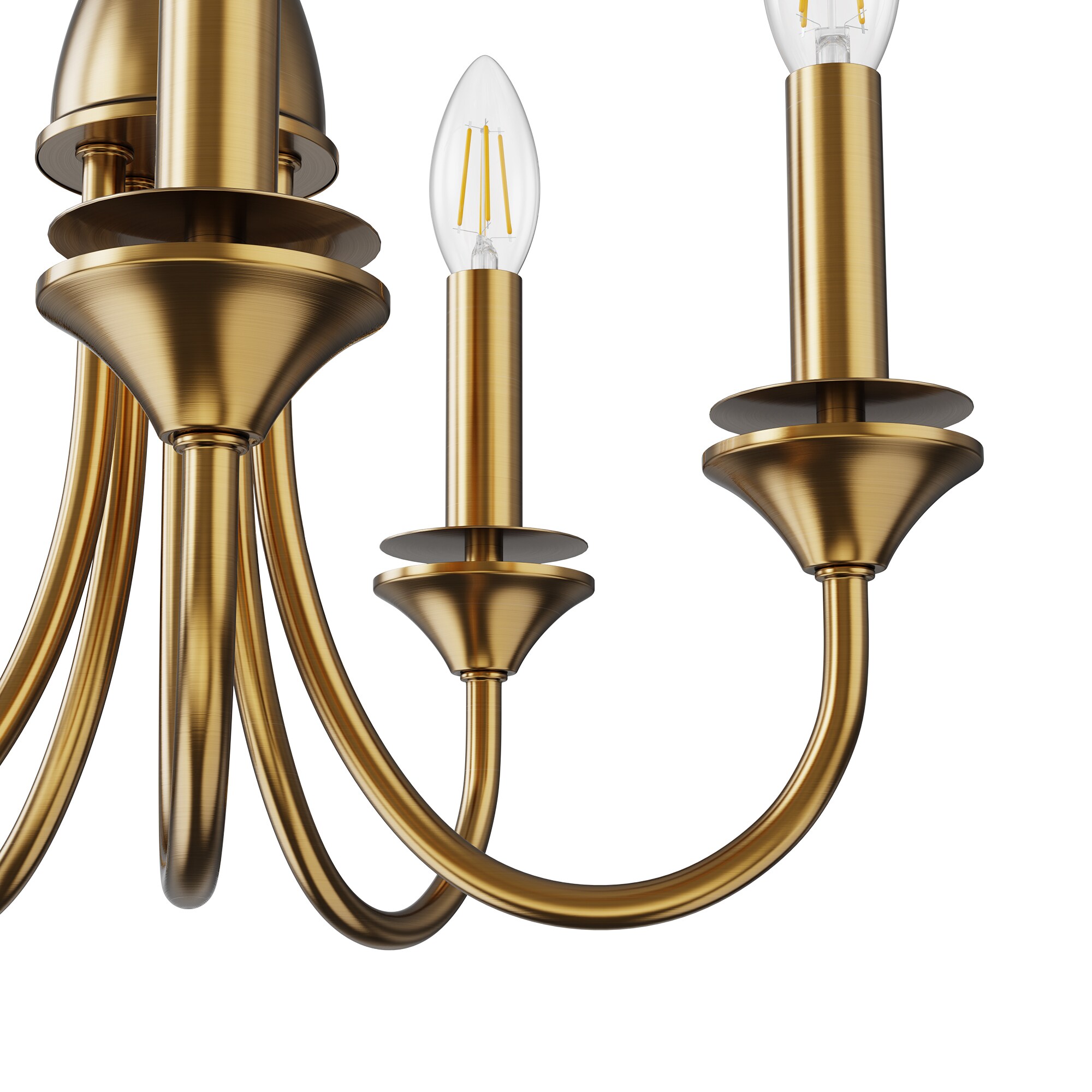 DORESshop 19.7 in. 5-Light Gold Candle Style Empire Chandelier with ...