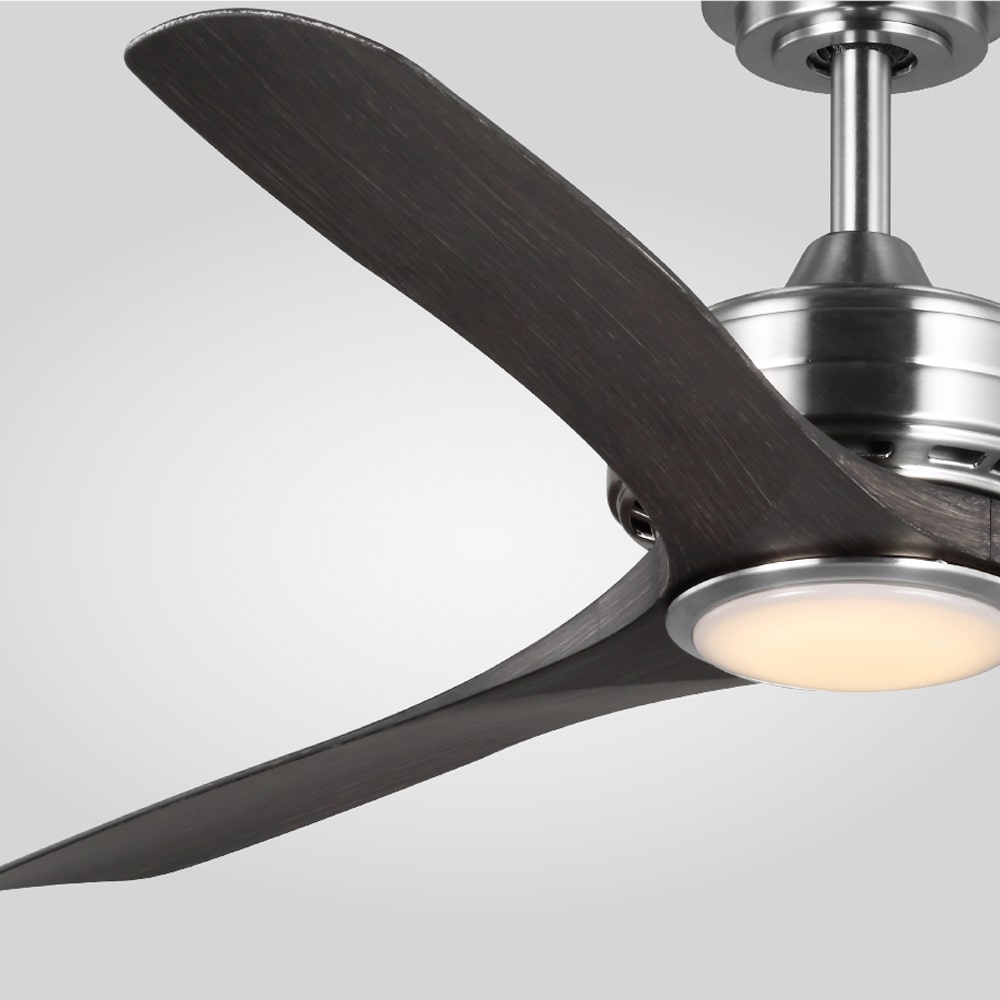 ALTITUDE Ceiling Fan 60-in Brushed Nickel with Dark Driftwood Blades ...