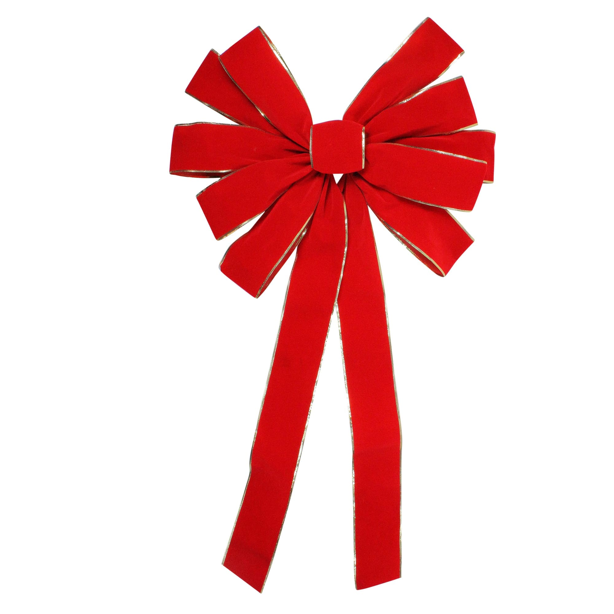 Northlight 24 inch x 42 inch Large Red 11-Loop Velveteen Christmas Bow ...