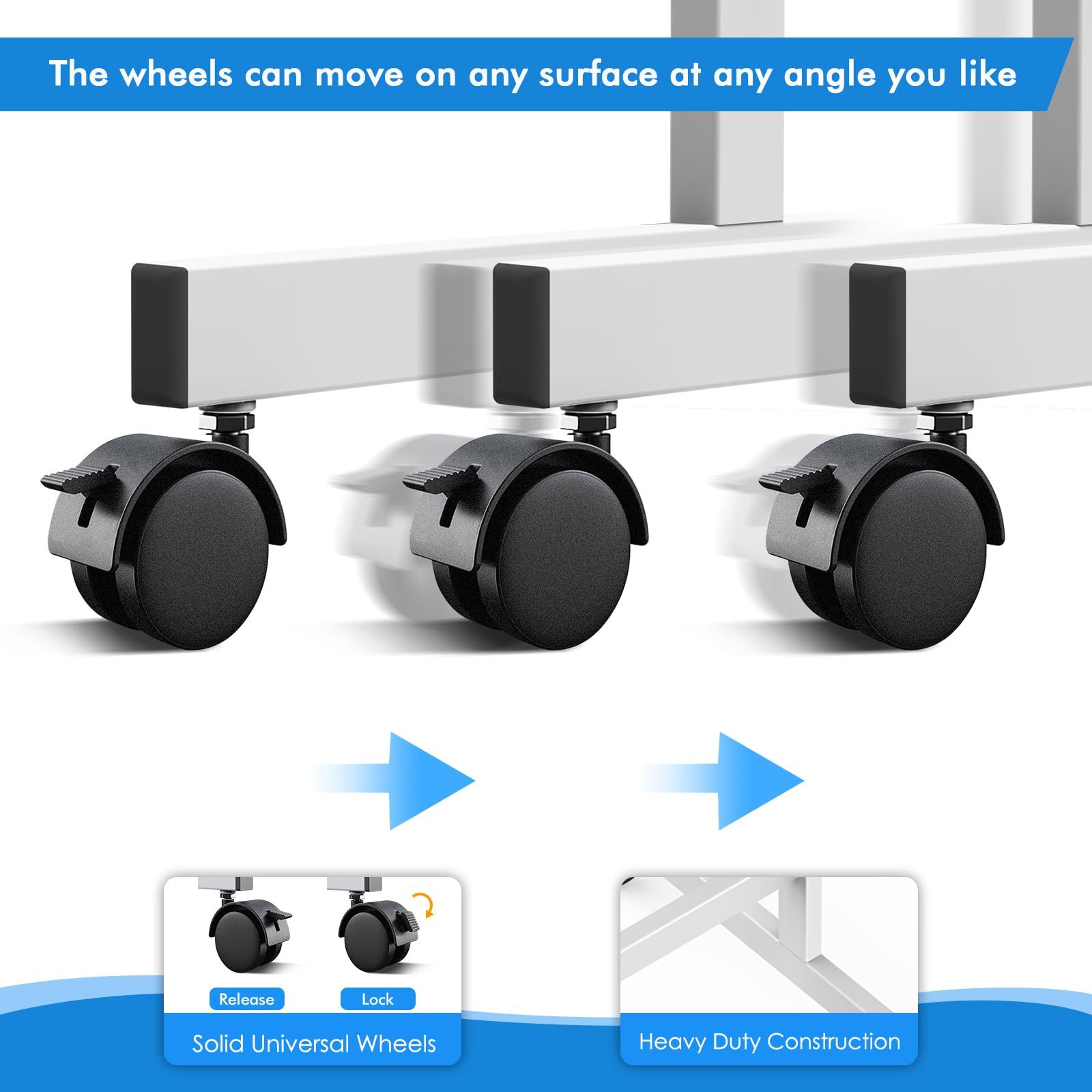 Maxtek Rolling 48-in W x 32-in H Whiteboard on Wheels White Frame ...