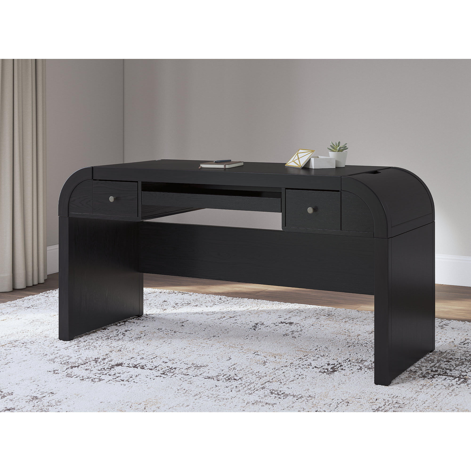 Signature Design by Ashley Rowanbeck 60 Inch Black Home Office Desk ...
