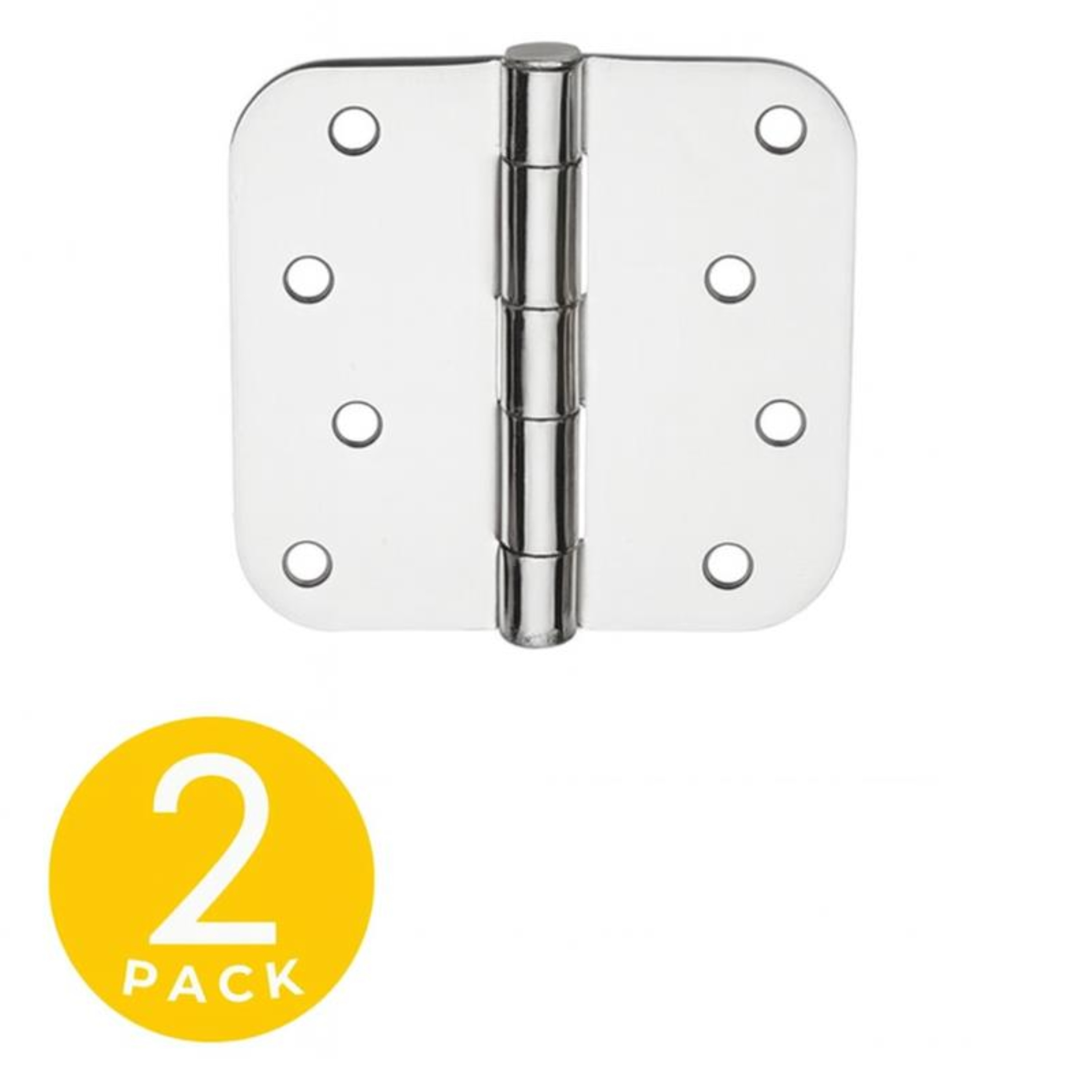 Global Door Controls 4 in. x 4 in. Bright Chrome Full Mortise Residential 5/8 in. Radius Hinge ...